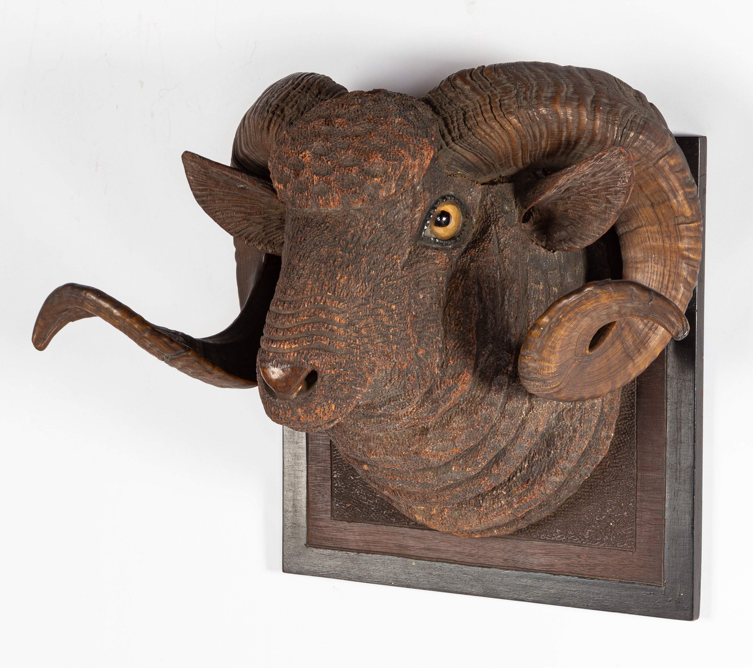 Henry Leach (American, 1809-1885) Folk Carving Ram Head | Cottone Auctions