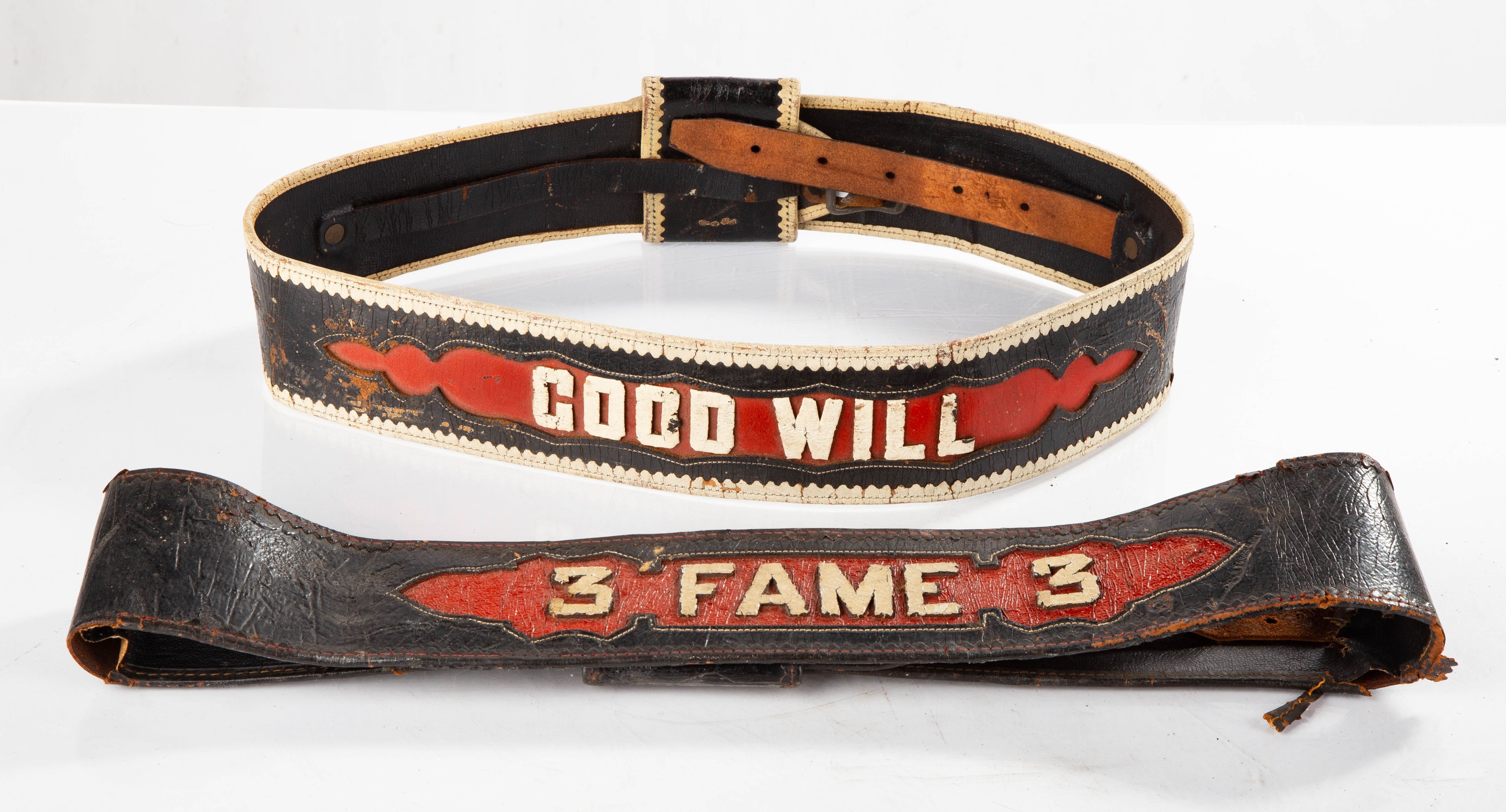 (2) 19th Century Leather Fireman Belts | Cottone Auctions