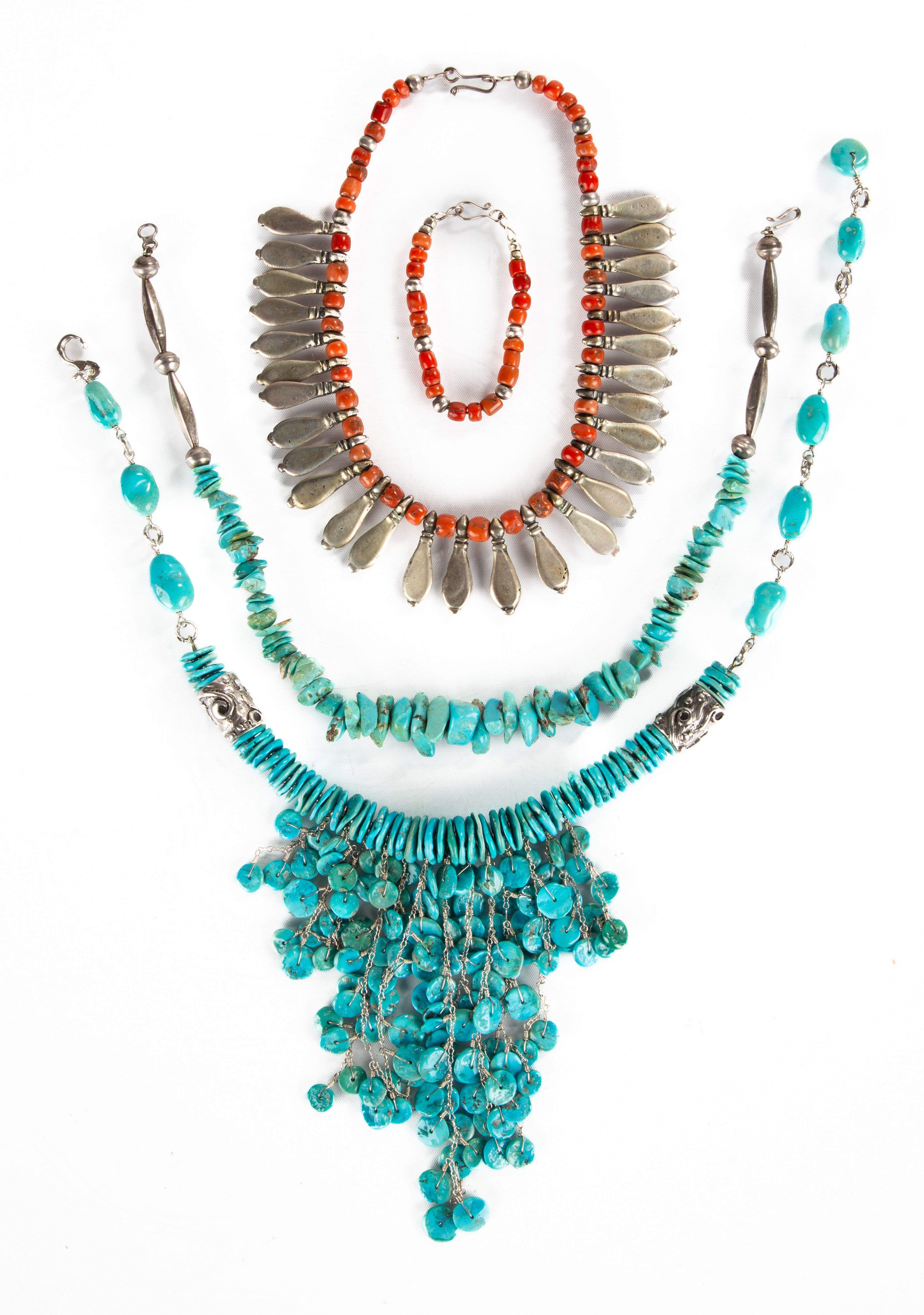 Southwest Native American Turquoise & Coral Jewelry | Cottone Auctions