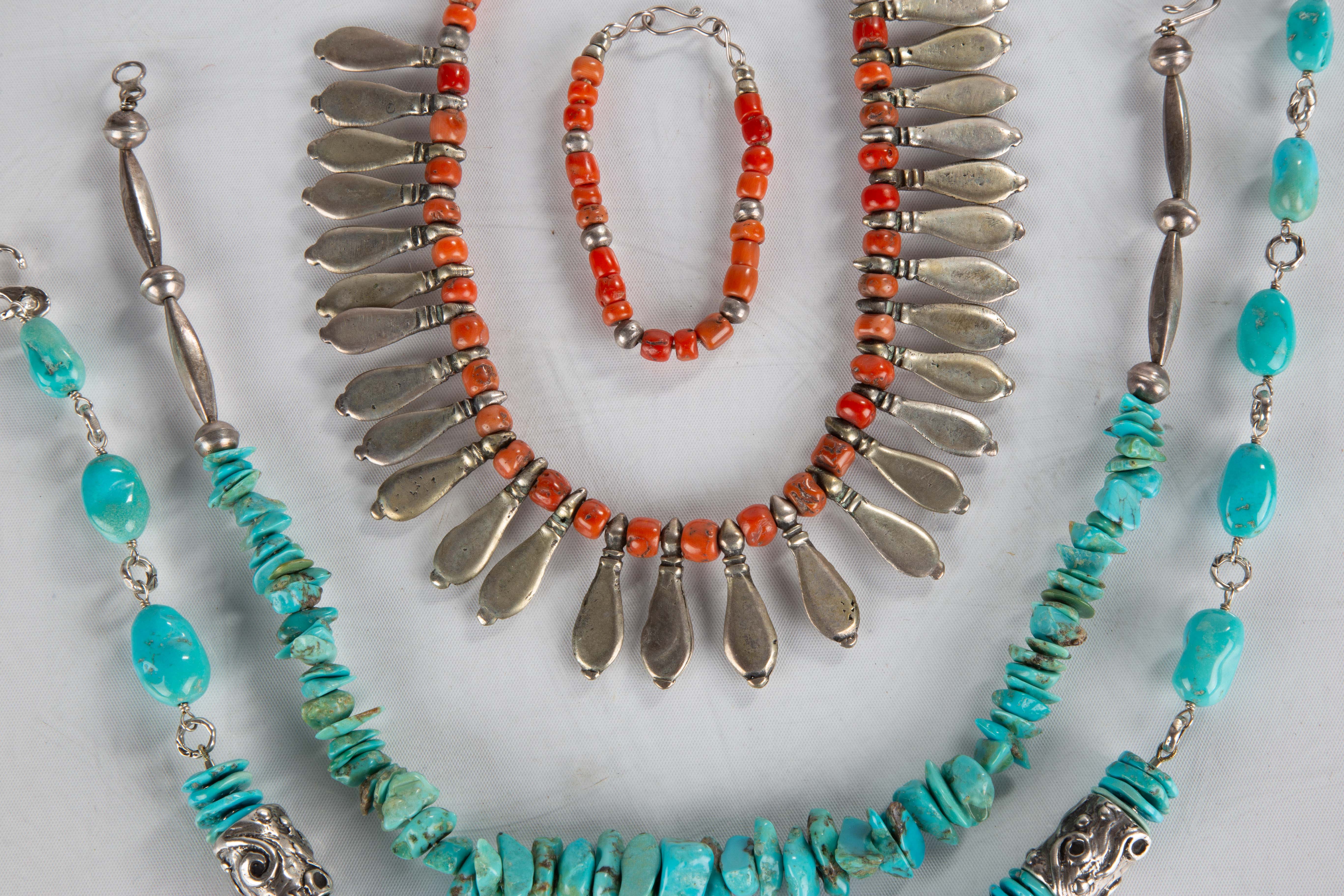 Southwest Native American Turquoise & Coral Jewelry | Cottone Auctions