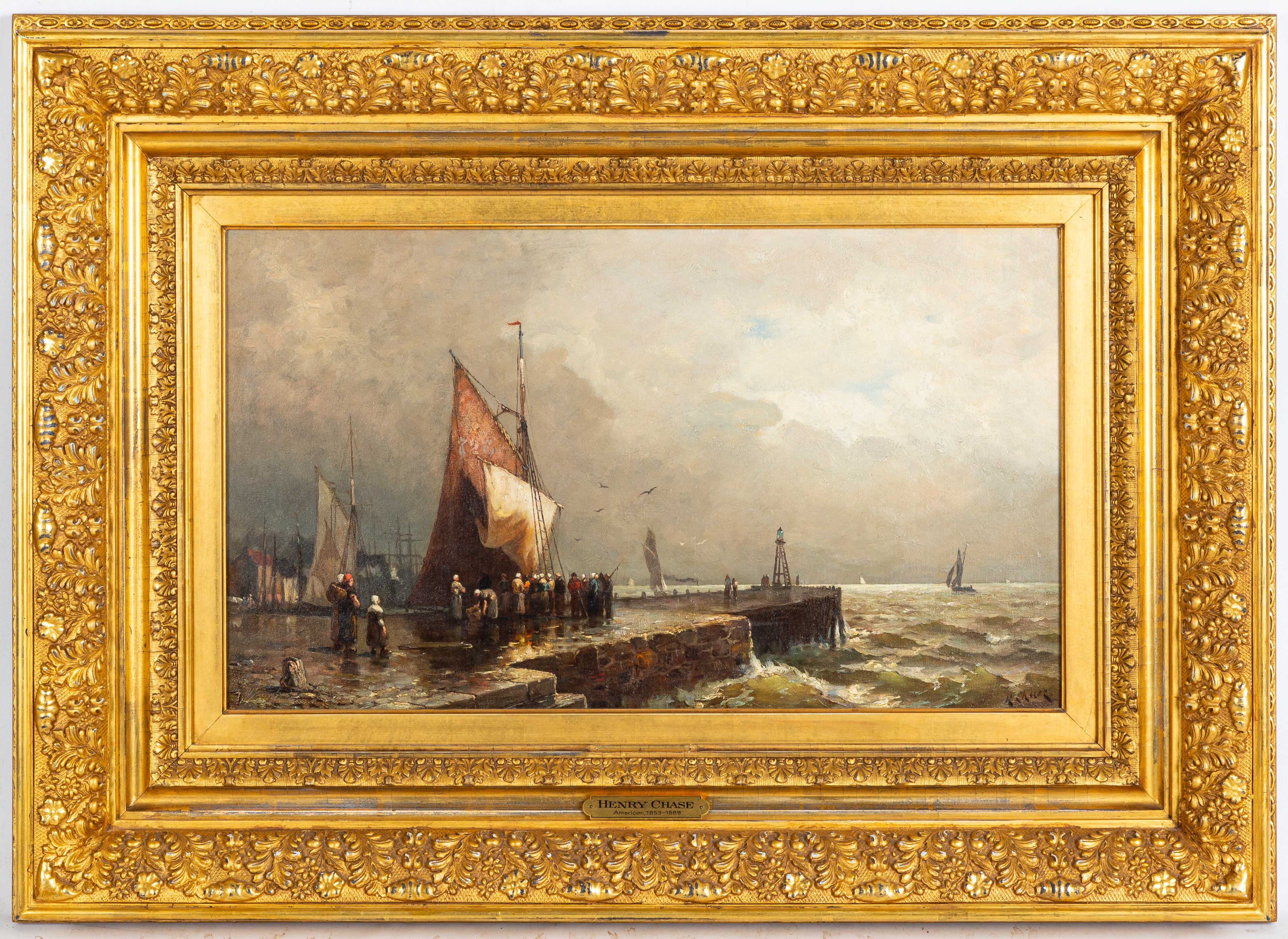Henry Chase (American, 1853-1889) "European Harbor" | Cottone Auctions