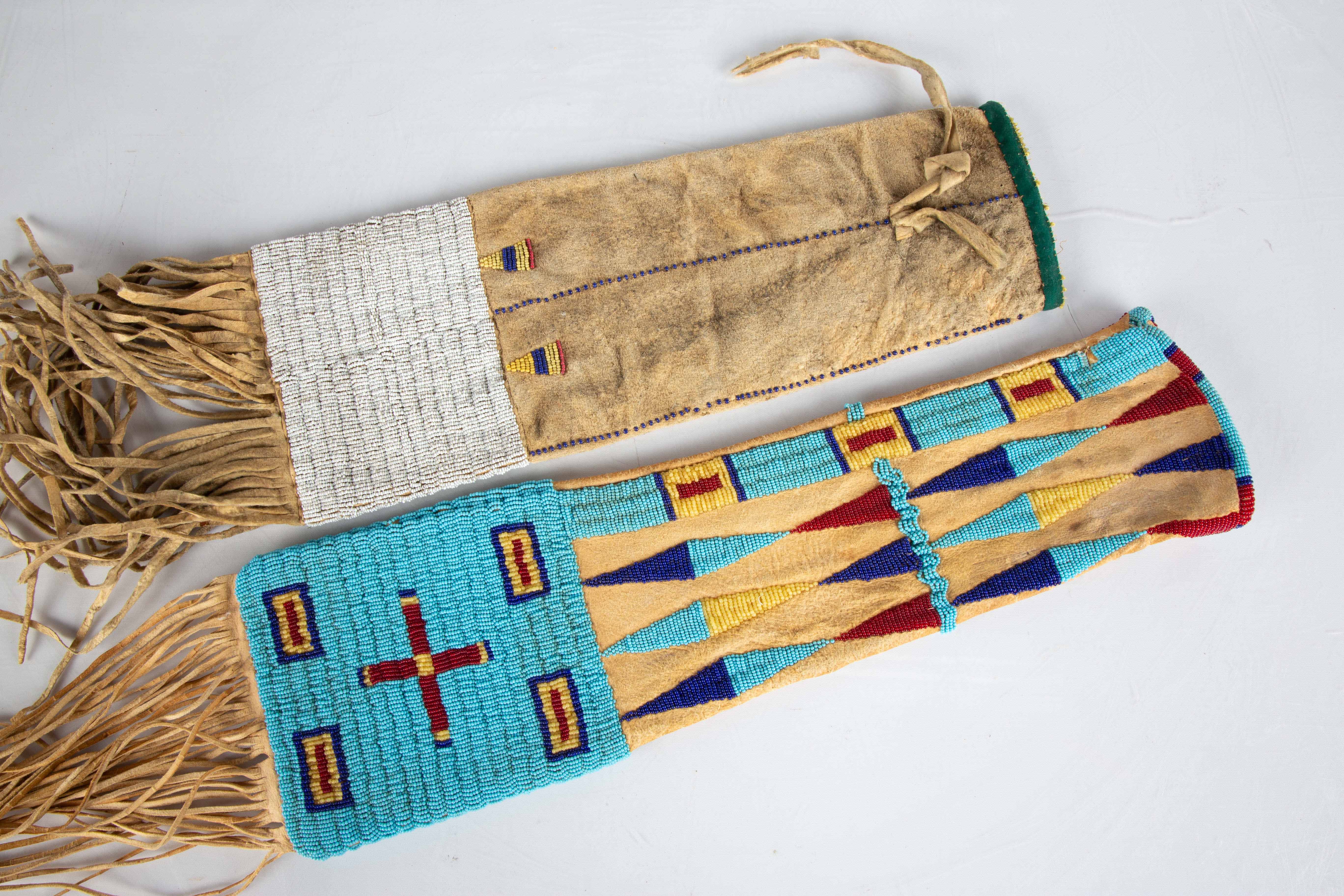 (2) Native American Beaded Pipe Bags | Cottone Auctions