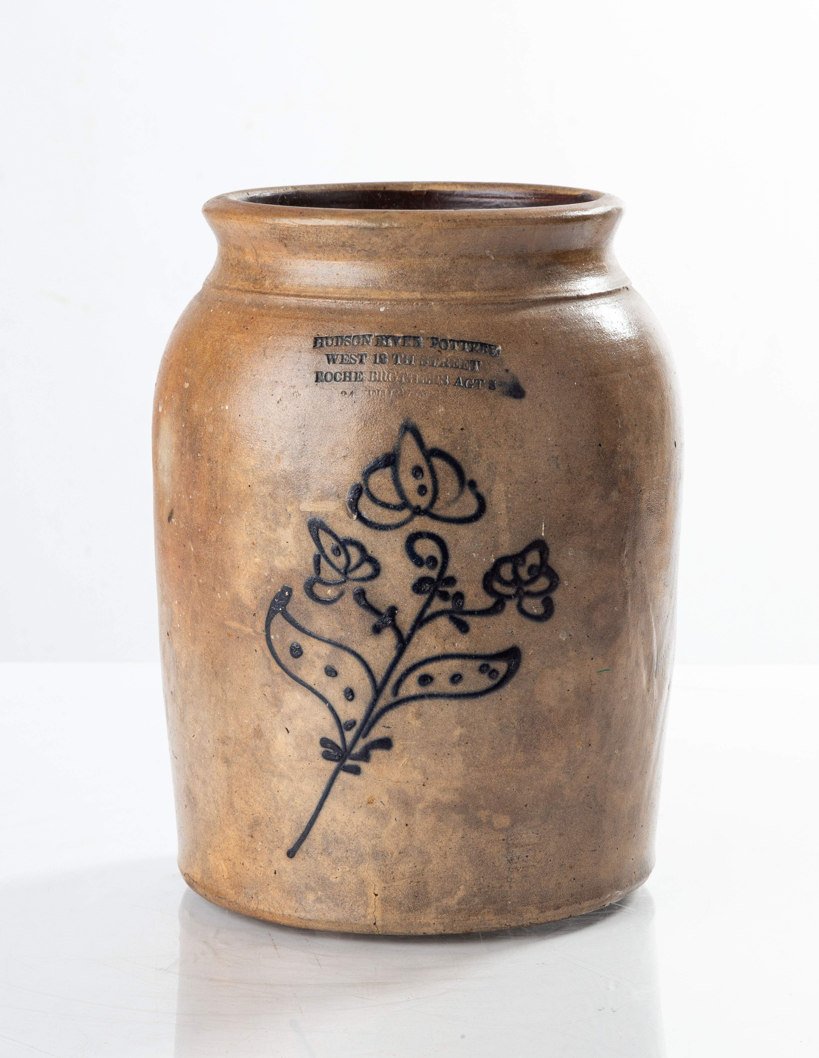19th Century, Hudson River Pottery Stoneware Jar | Cottone Auctions