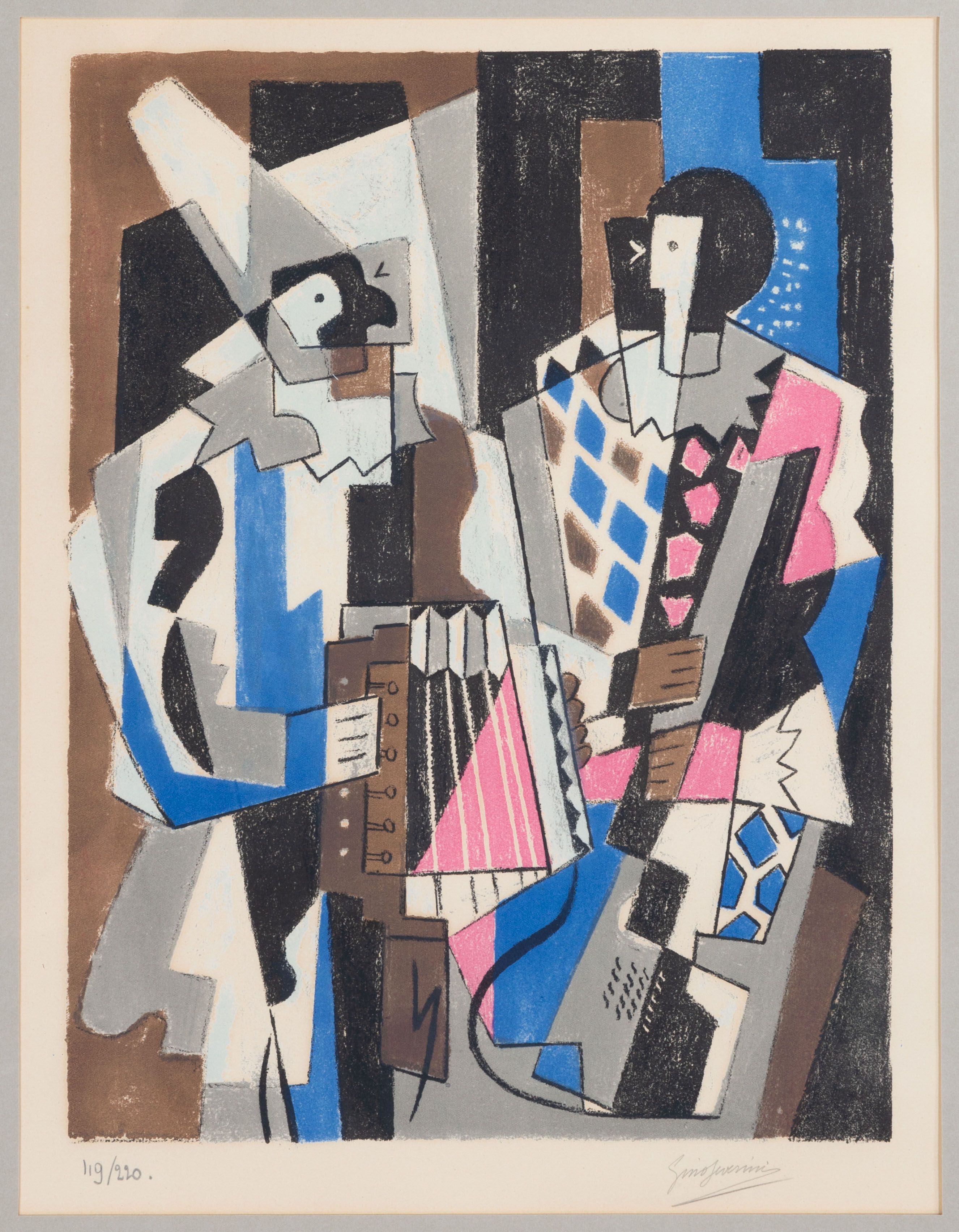 Gino Severini (Italian, 1883-1966) The Harlequins | Cottone Auctions