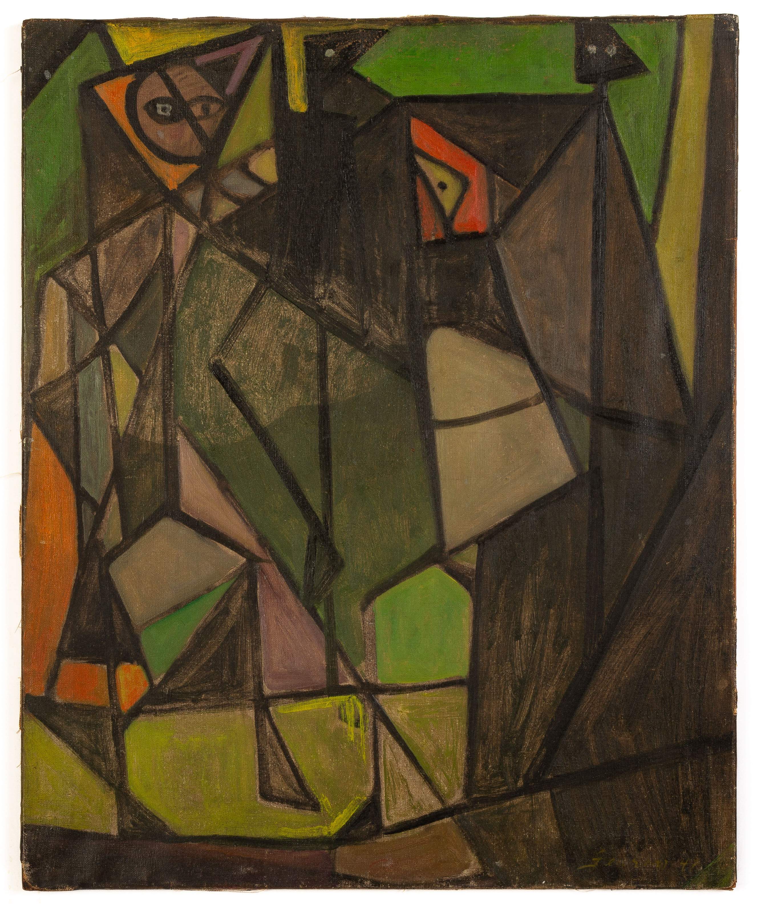 Attributed to John Ferren (American, 1905-1970) Abstract Oil Painting ...