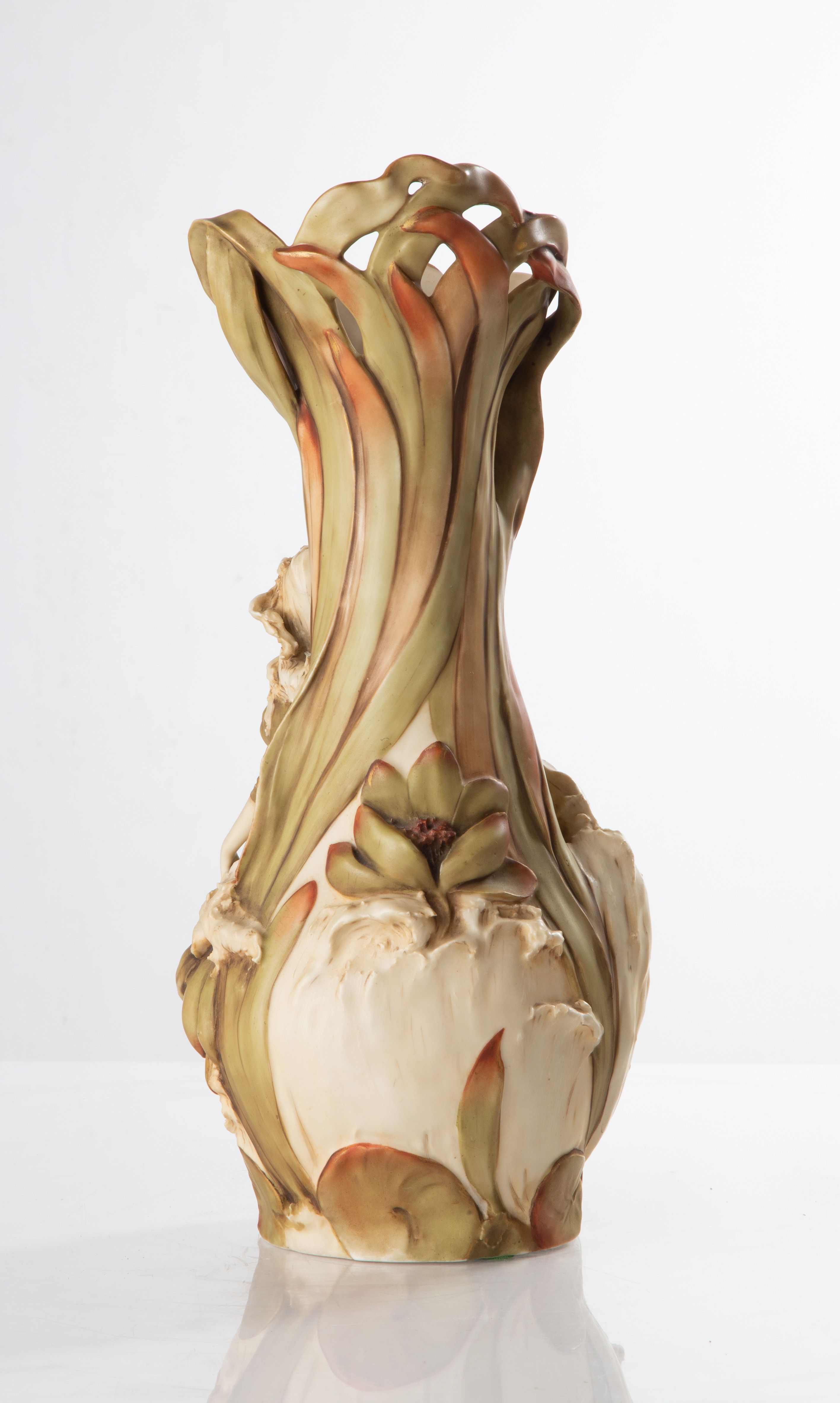 Royal Dux Bohemia Water Lily Nymph Porcelain Vase | Cottone Auctions