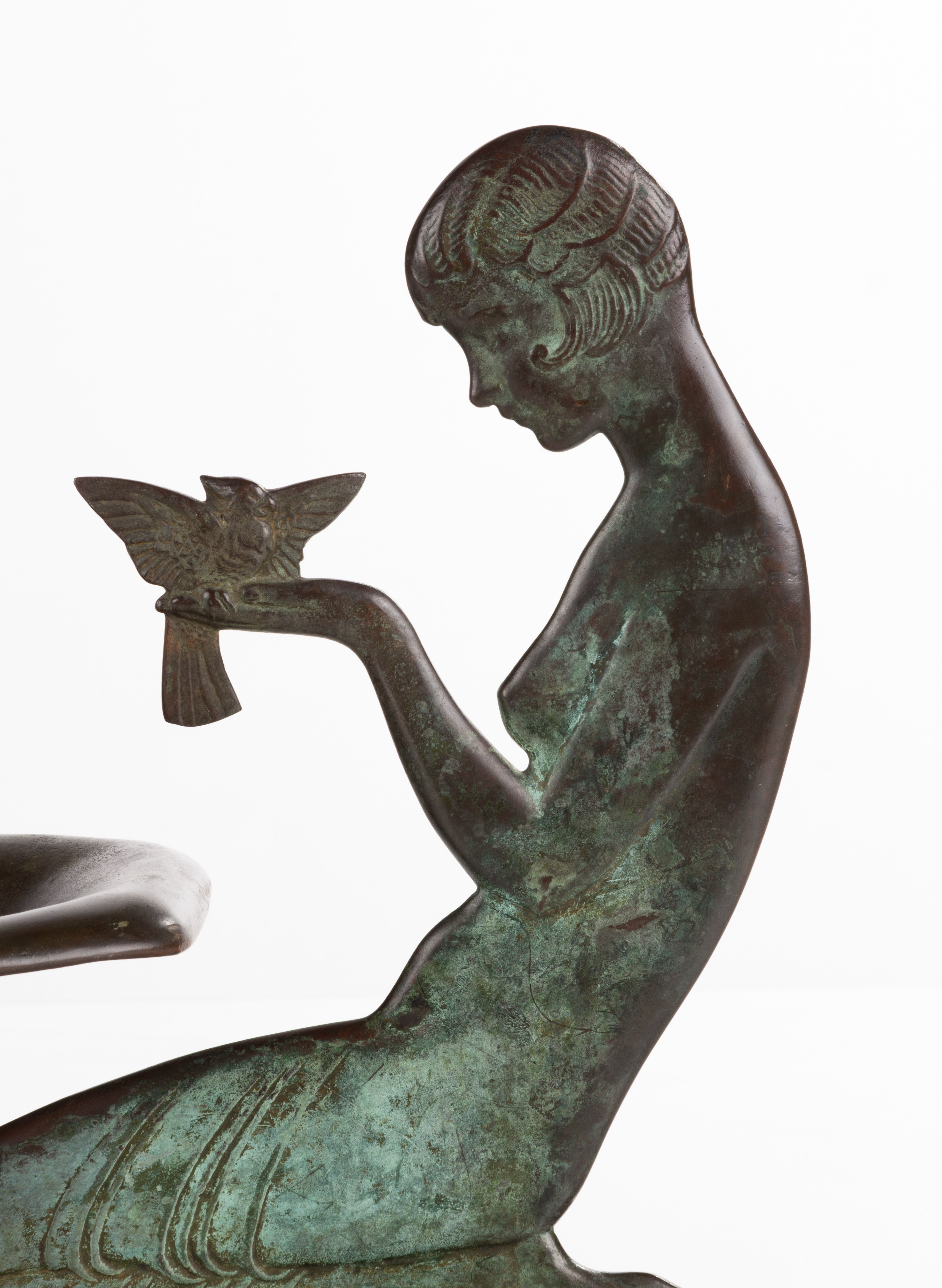 Emory P. Seidel (1881-1954) Art Deco Bronze Figural Centerpiece ...