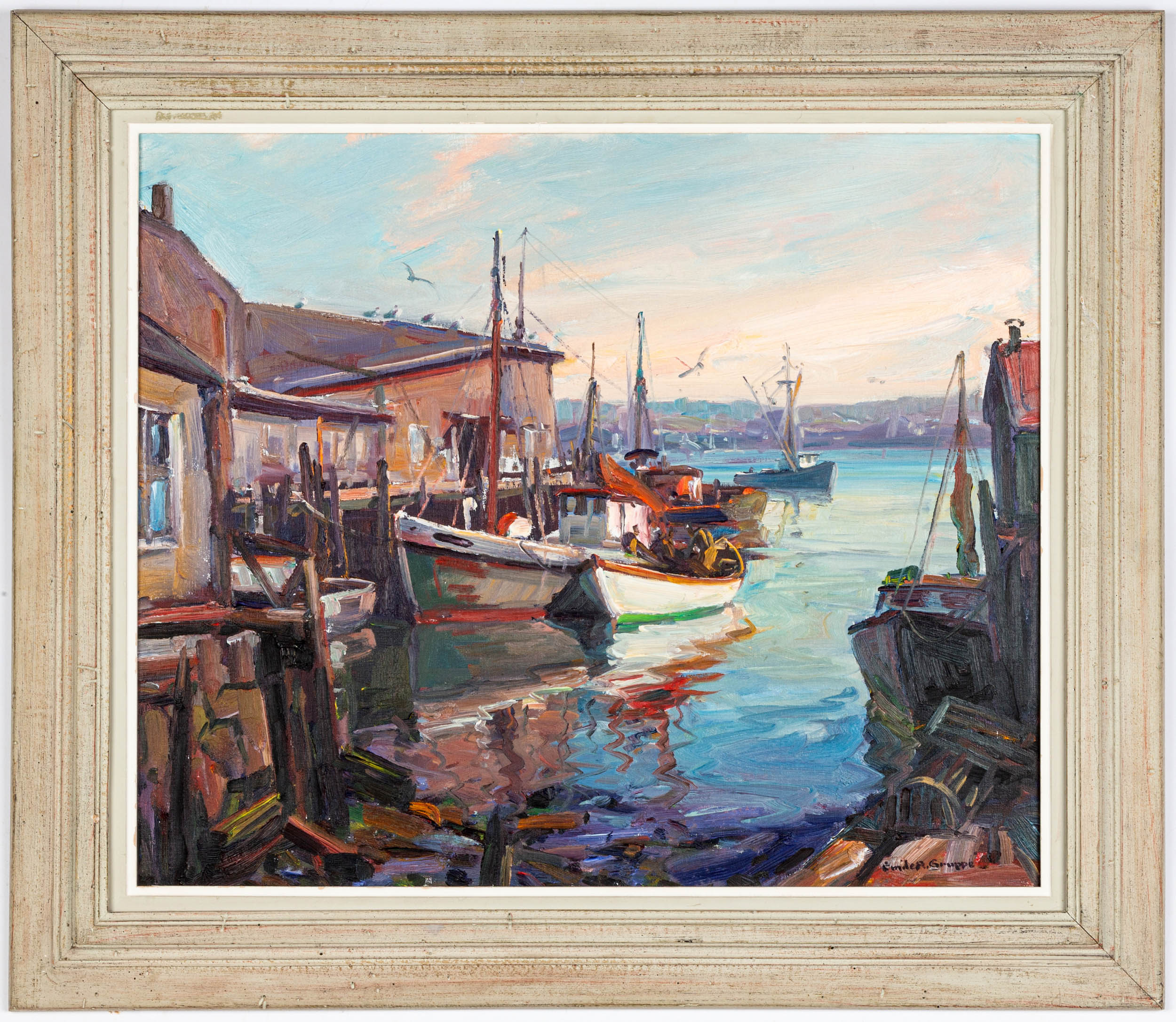 Emile A. Gruppe (American, 1896-1978) "Sunset Gloucester" | Cottone ...