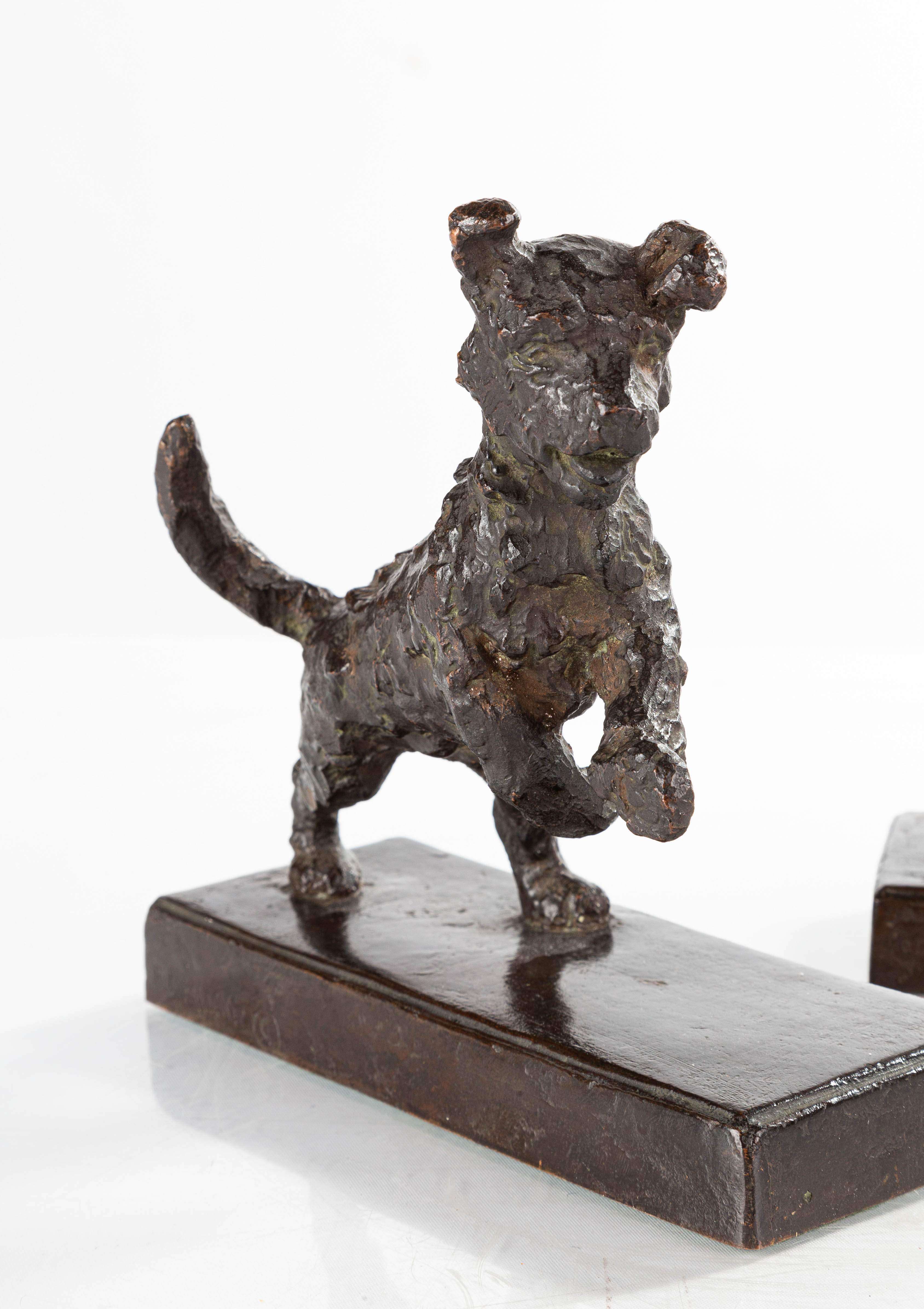 Edith B. Parsons (American, 1878-1956) Terrier Bronze Bookends ...