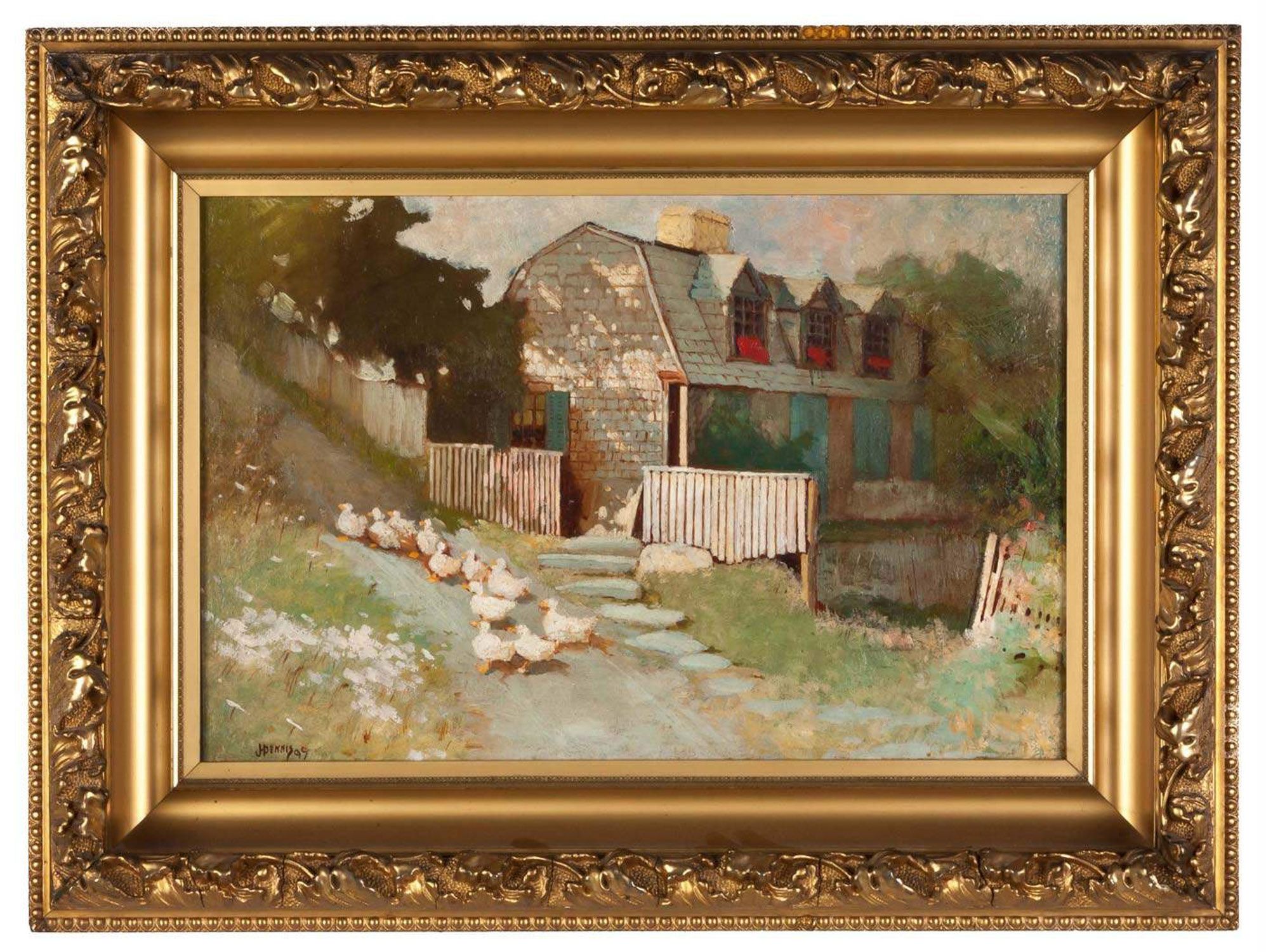 James Hogarth Dennis (American, 1839-1914) "The Return of the Flock ...