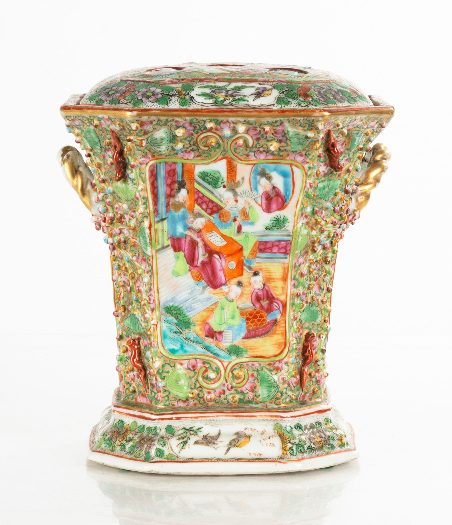 Chinese Rose Medallion Bough Pot | Cottone Auctions
