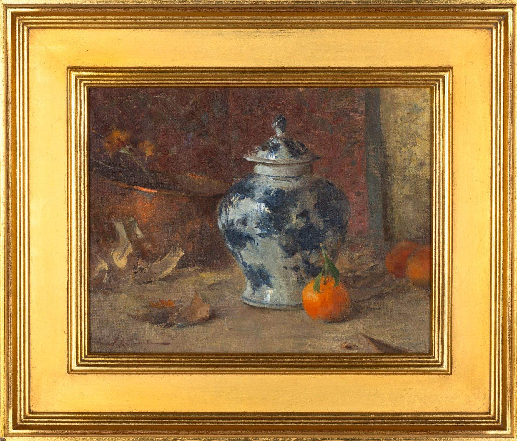 John Encinias (American, b. 1949) "Blue and White Vase" | Cottone Auctions