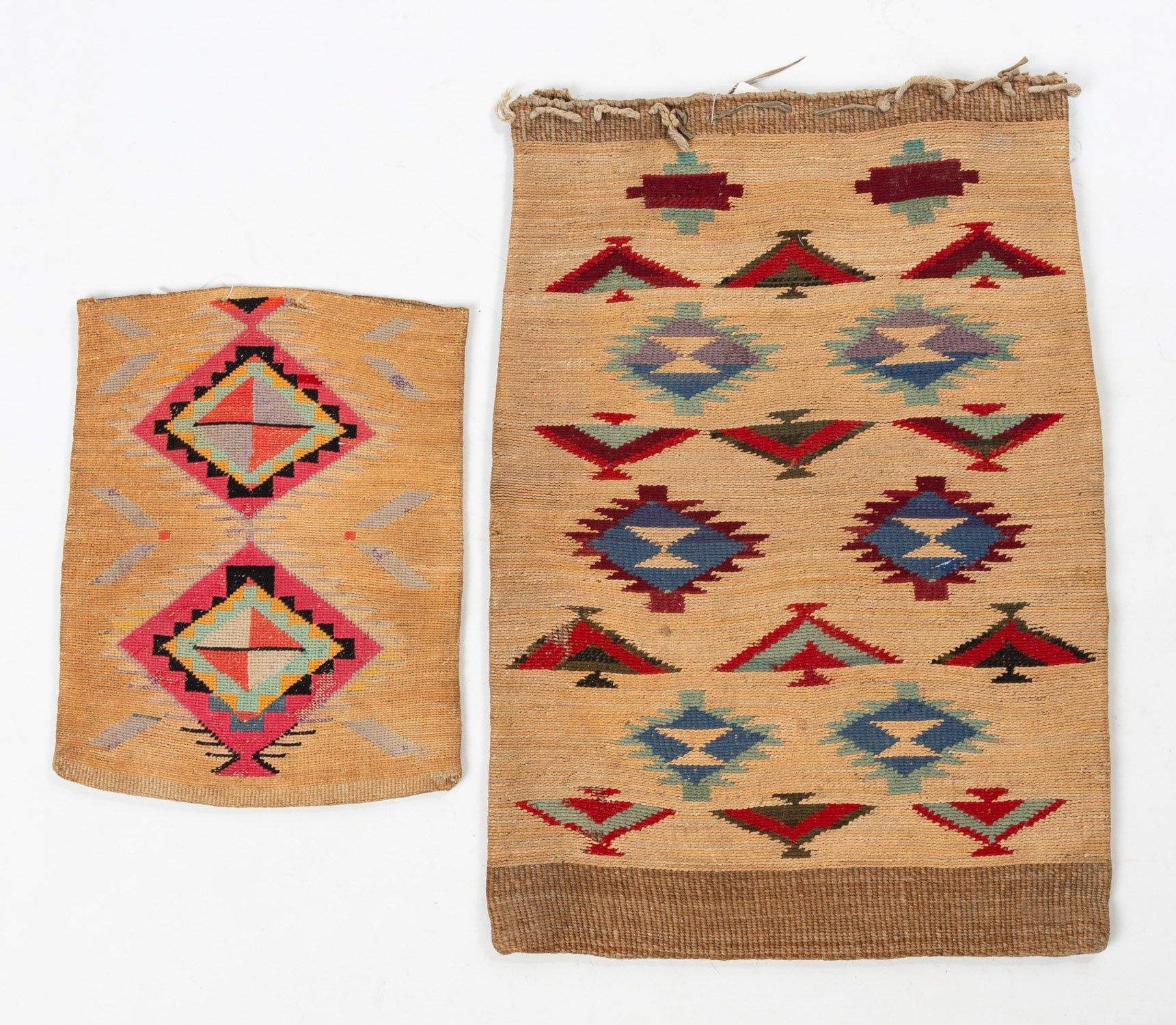 Nez Perce Polychrome Twined Cornhusk Bags | Cottone Auctions