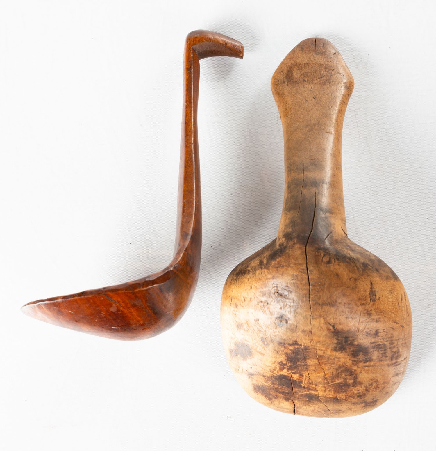 Two Native American Effigy Ladles | Cottone Auctions