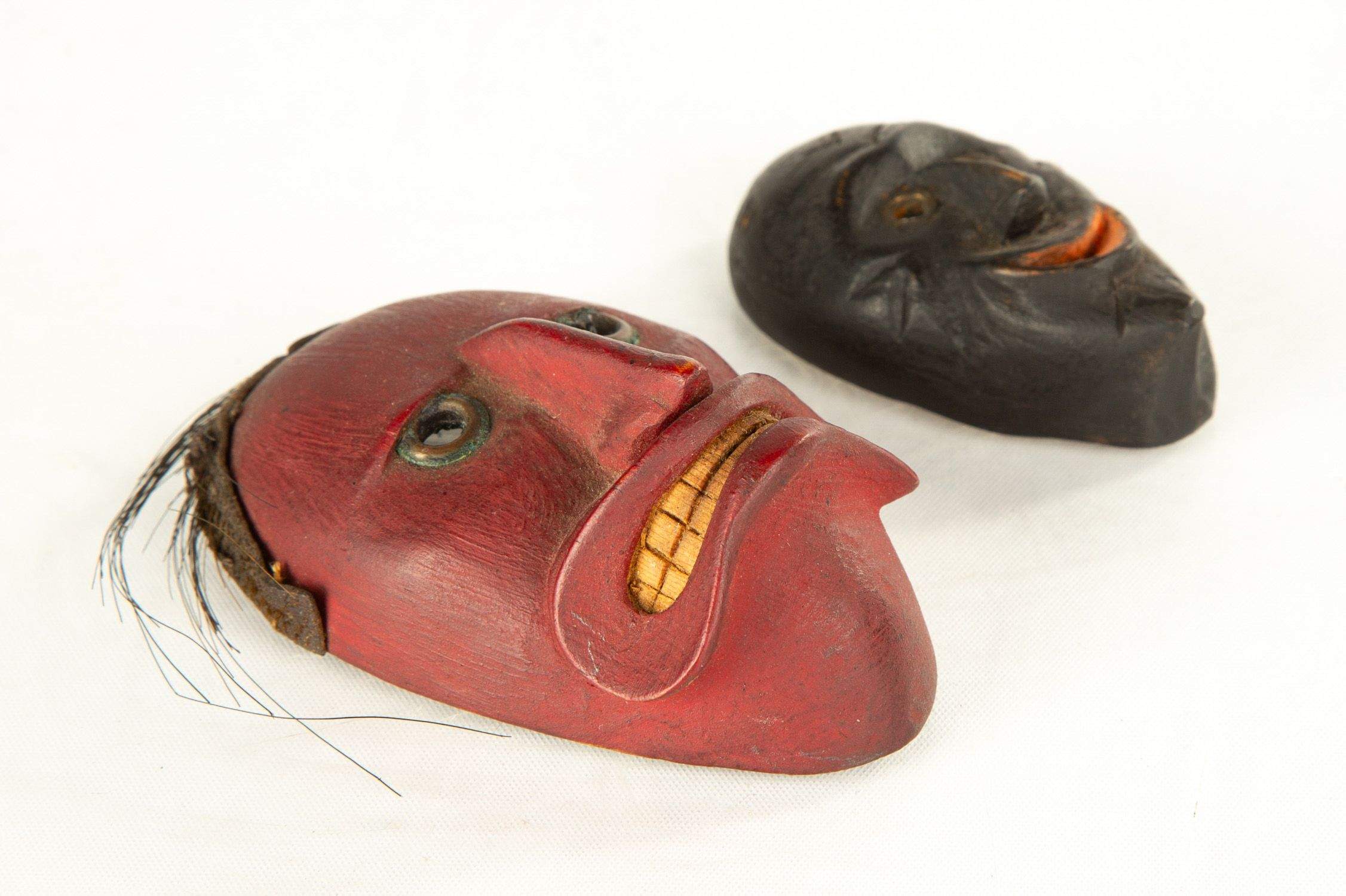 Two Miniature Native American False Face Masks | Cottone Auctions