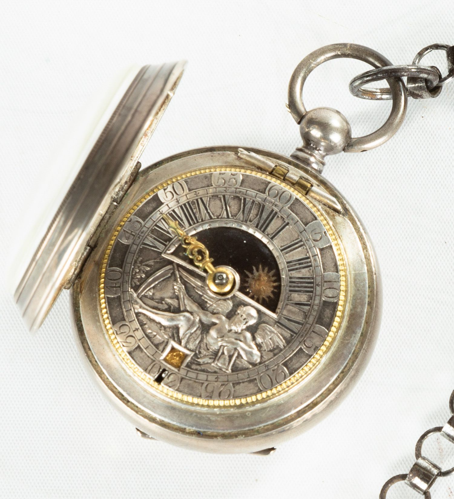 Jan Berninck, Amsterdam. A Rare Silver Pocket Watch Depicting Saturn ...
