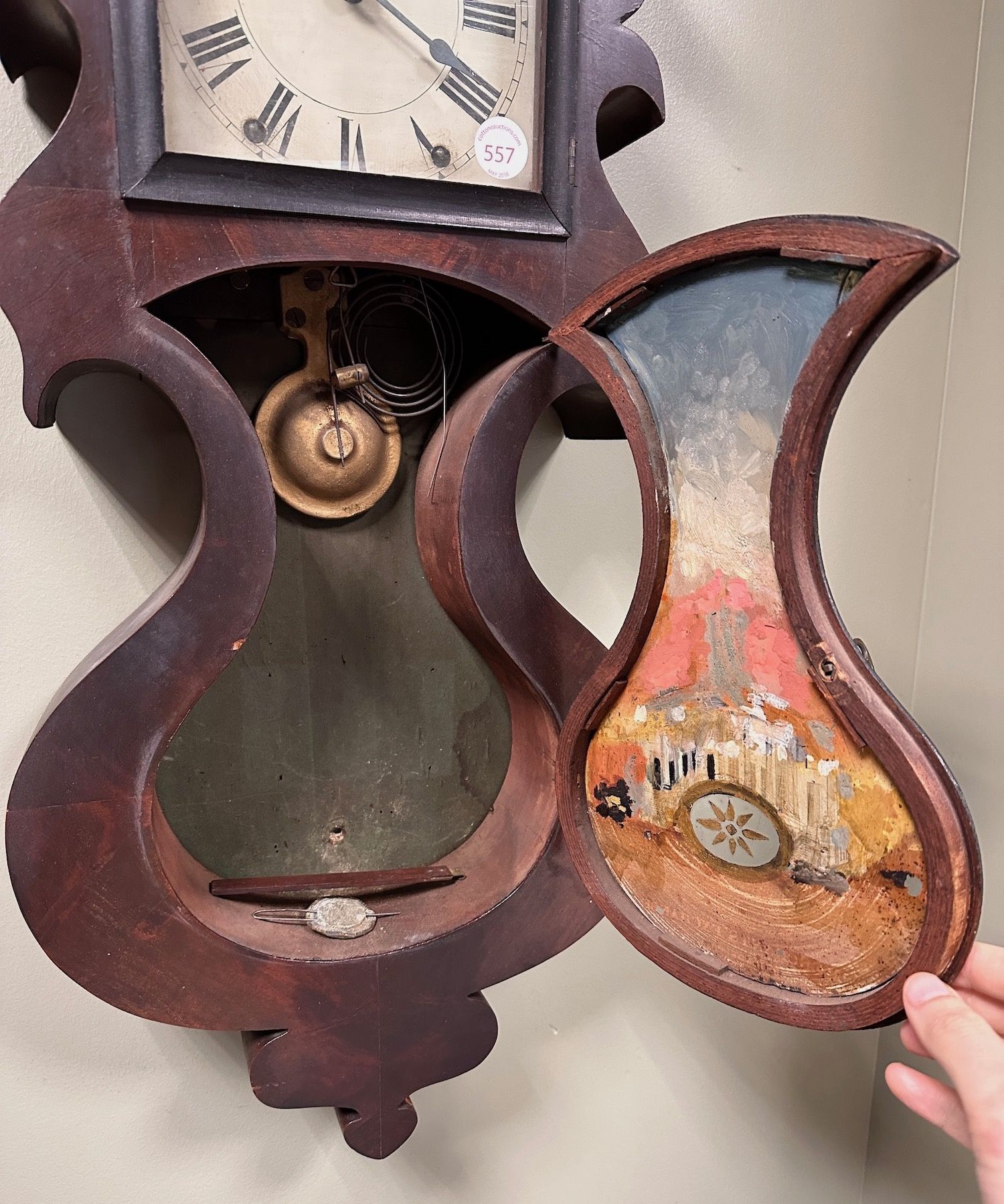J. C Brown Acorn Wall Clock | Cottone Auctions