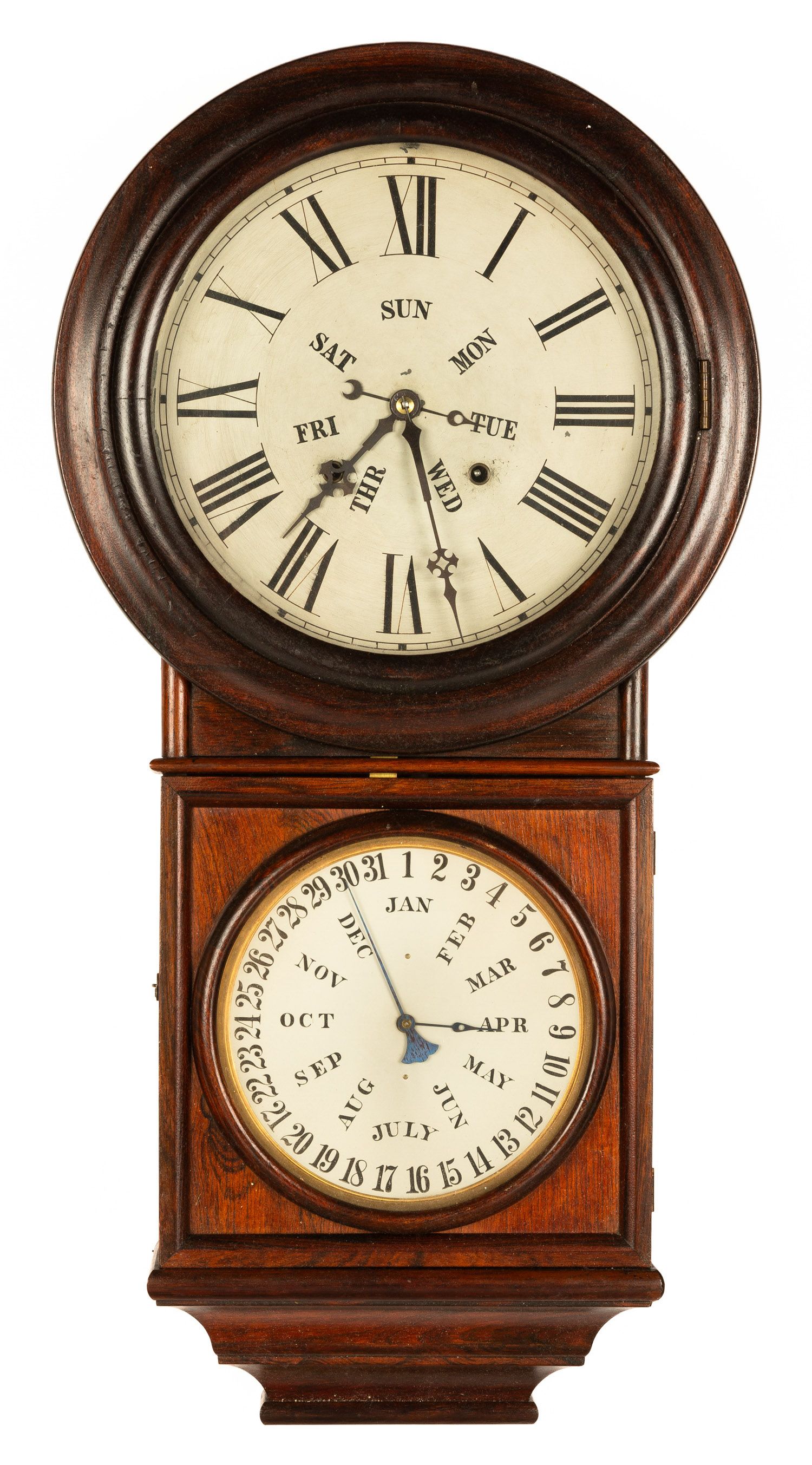 Welch Spring & Co. No. 4 Regulator Calendar Clock | Cottone Auctions