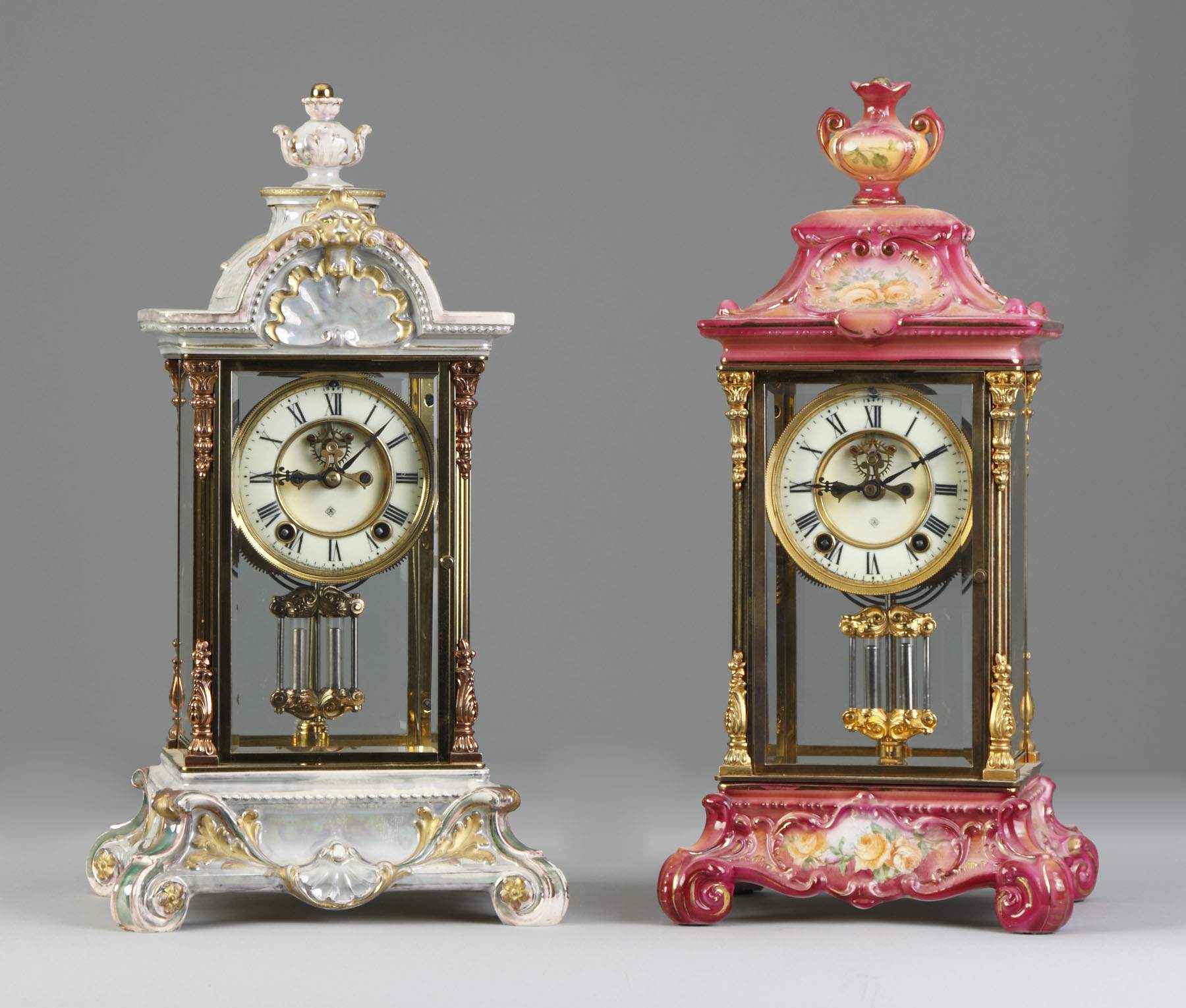 Ansonia Porcelain Crystal Regulators | Cottone Auctions