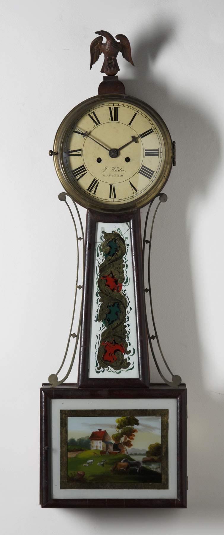 Joshua Wilder Hingham, Mass., Striking Banjo Clock | Cottone Auctions