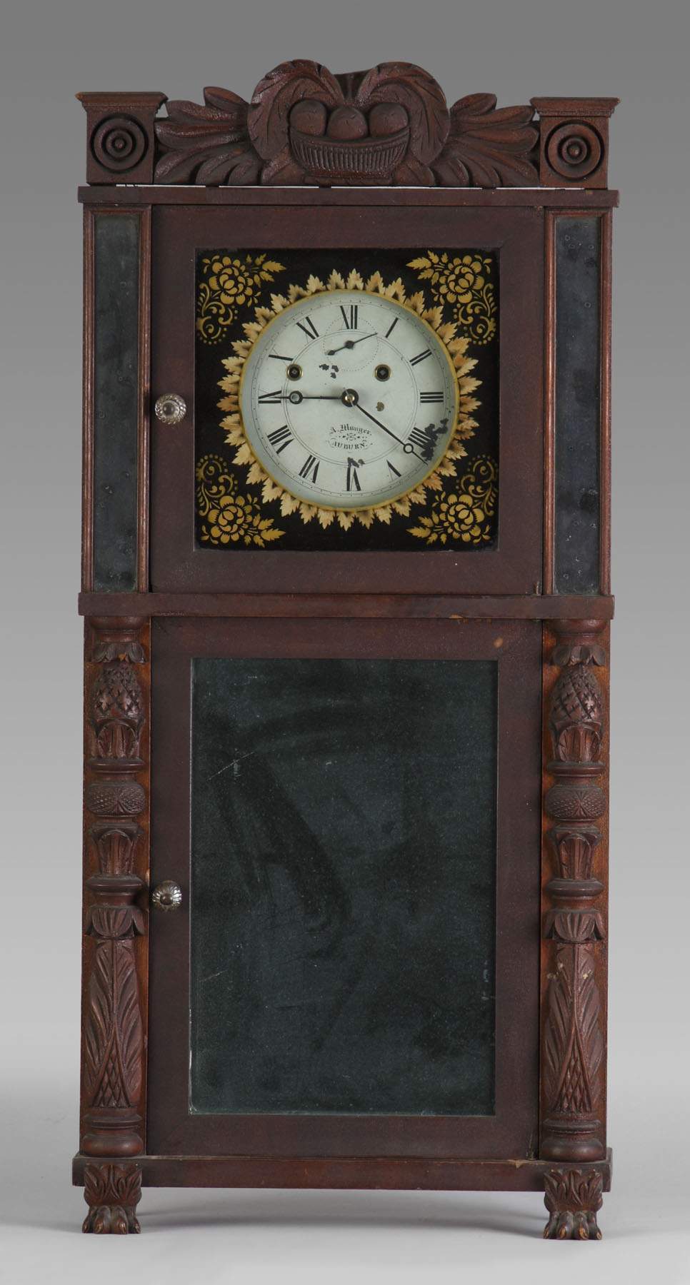 Asa Munger, Auburn, NY, Empire Shelf Clock | Cottone Auctions