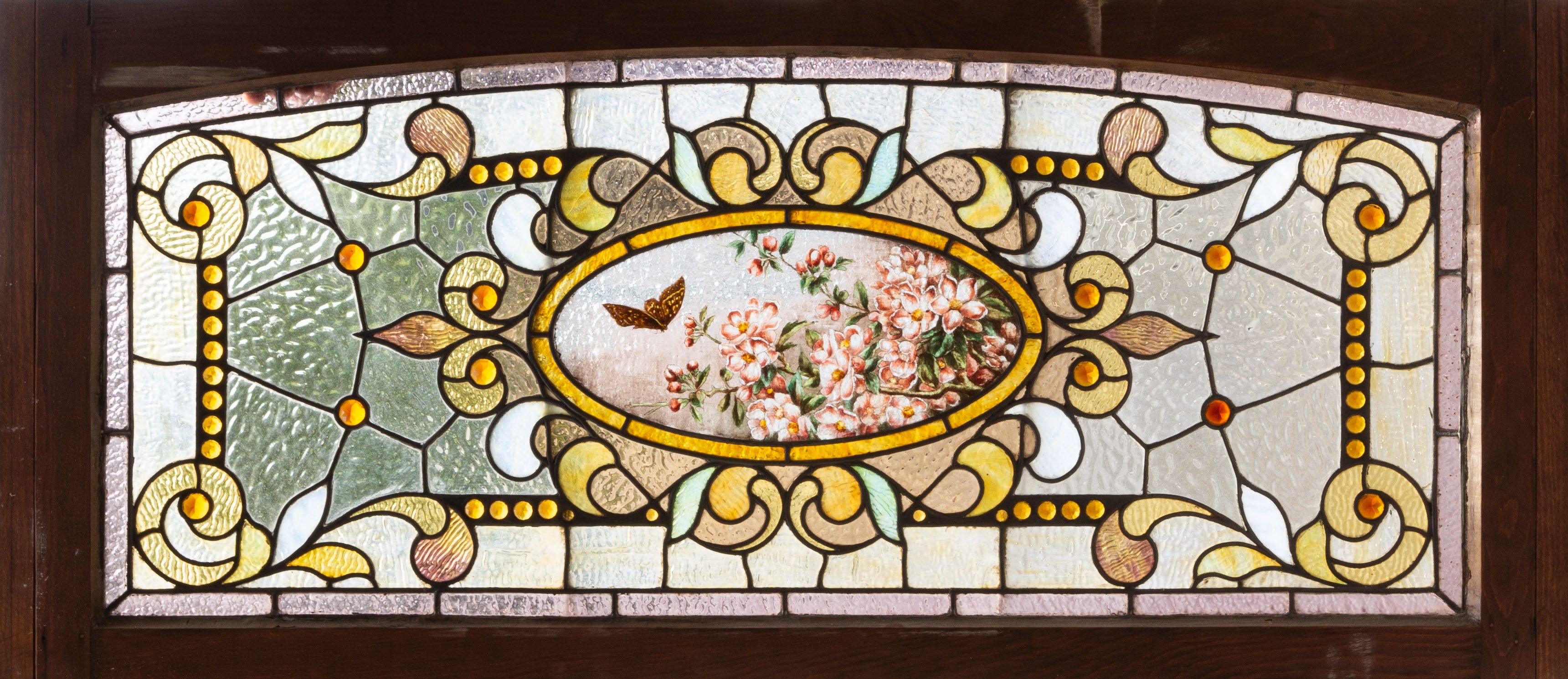 Butterfly and Floral Medallion Window | Cottone Auctions