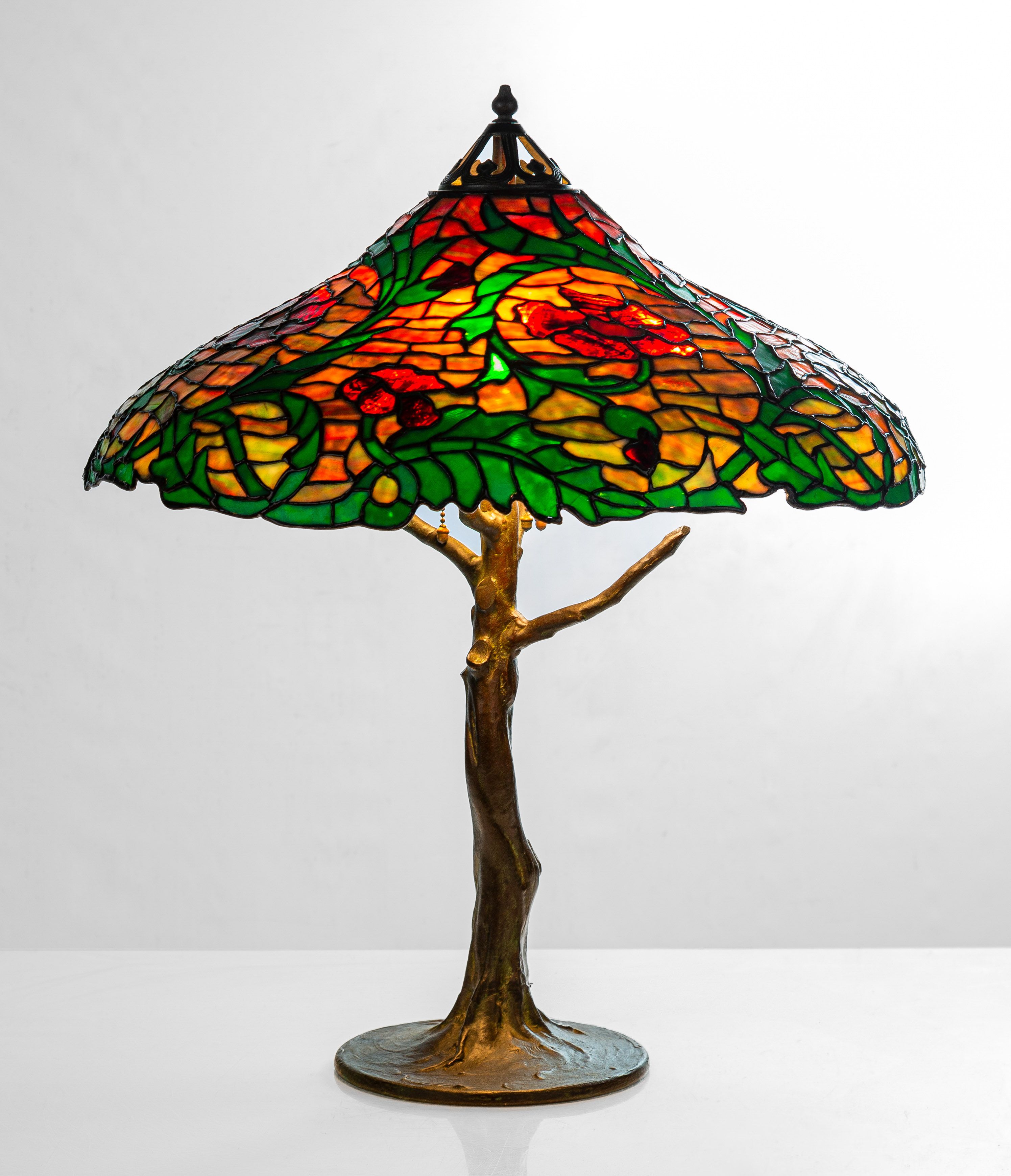 Rare Handel Swirling Peony Table Lamp | Cottone Auctions