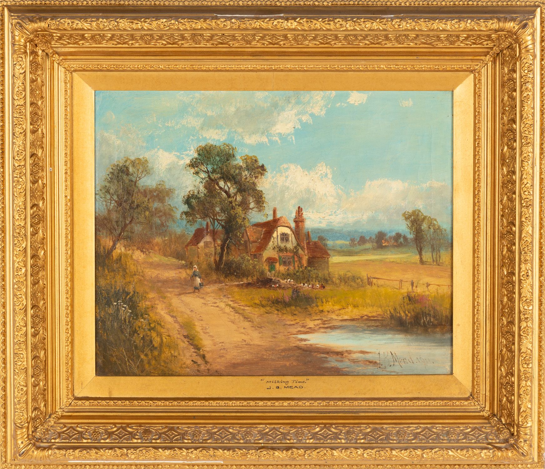 J. B. Mead (British, 19th Century) "Milking Time" | Cottone Auctions