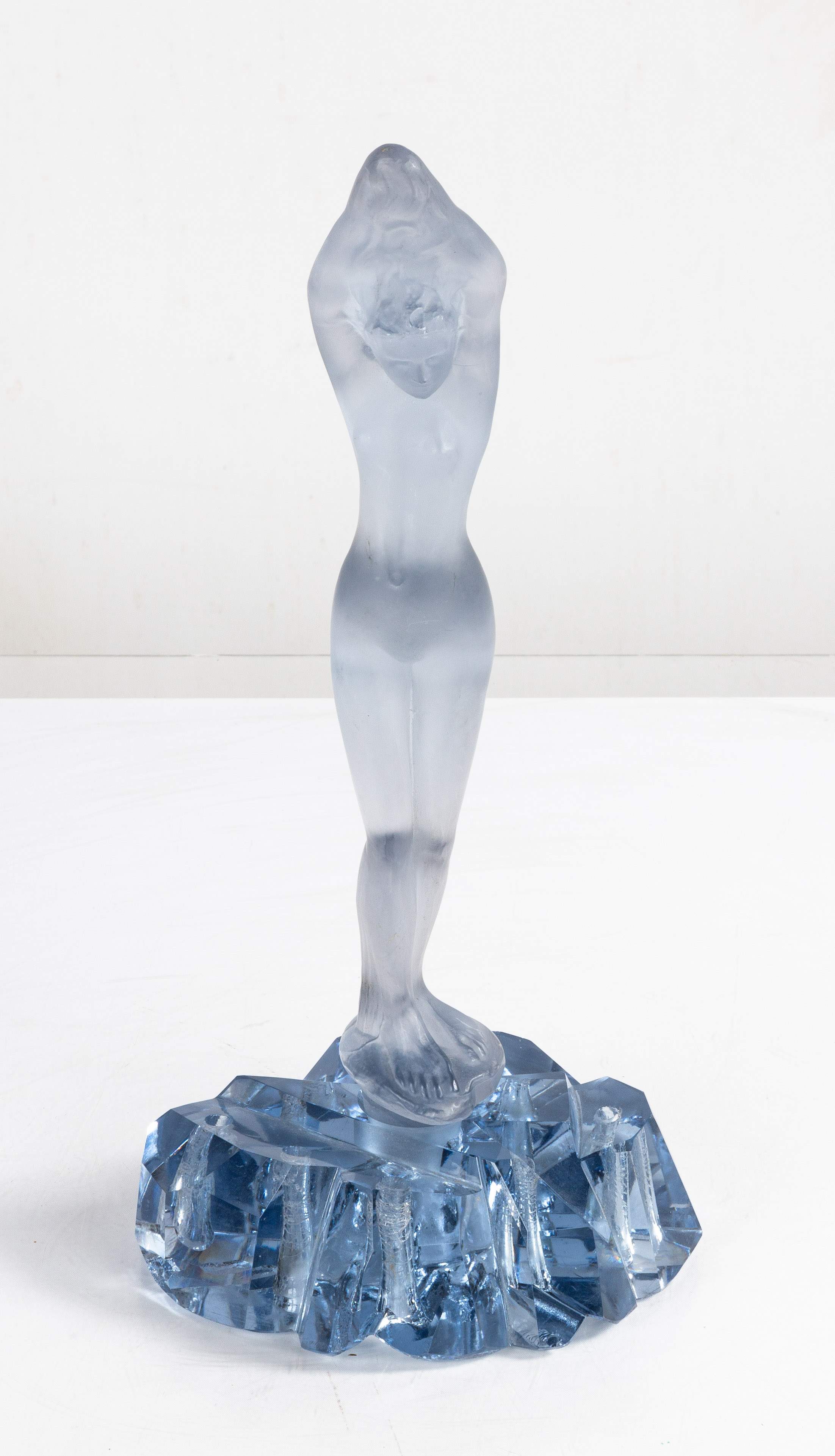 Steuben Diving Girl Glass Flower Frog | Cottone Auctions
