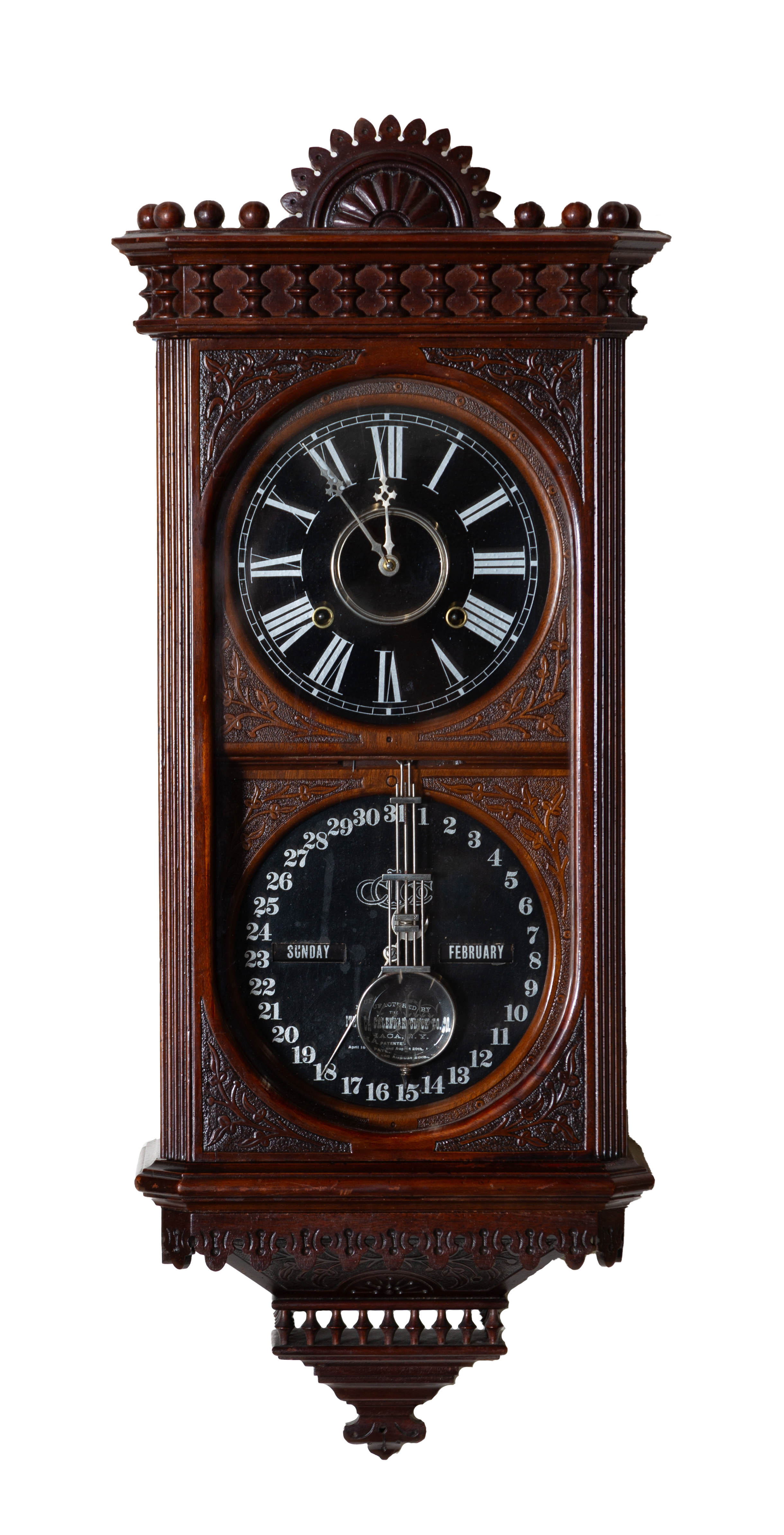 Ithaca Calendar Hanging Kildare Clock | Cottone Auctions