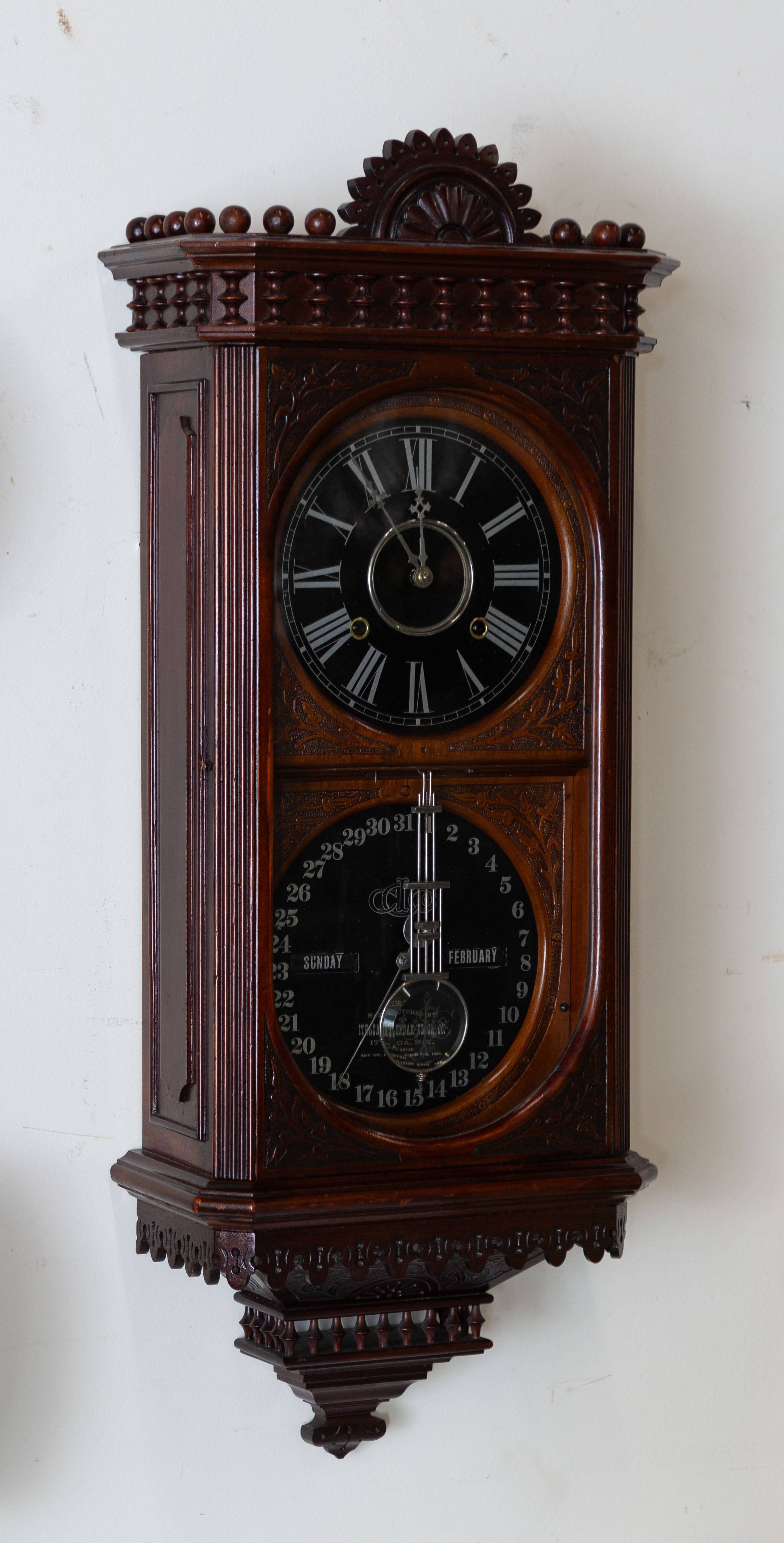 Ithaca Calendar Hanging Kildare Clock | Cottone Auctions