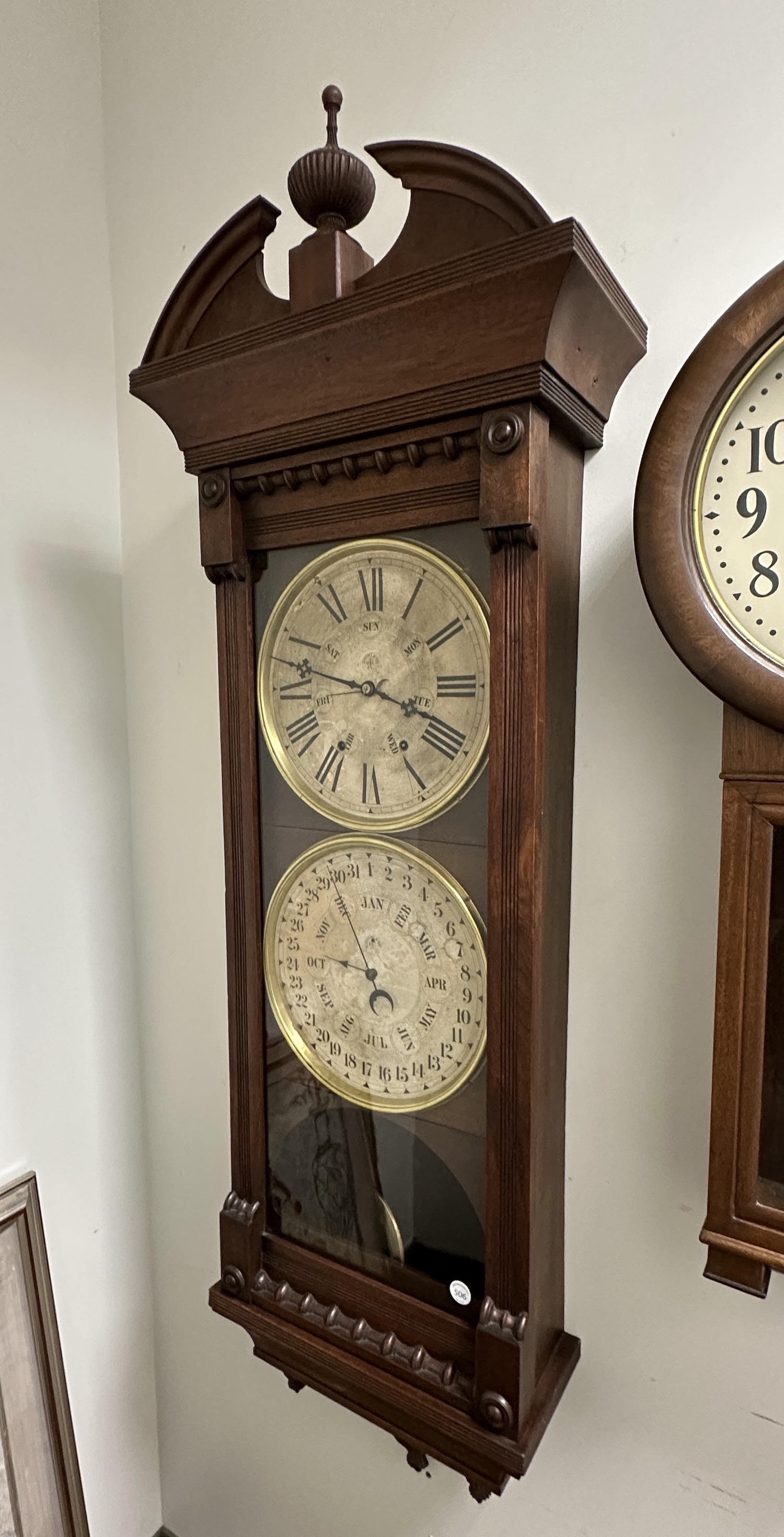 Jerome & Co. Double Dial Calendar Wall Clock | Cottone Auctions
