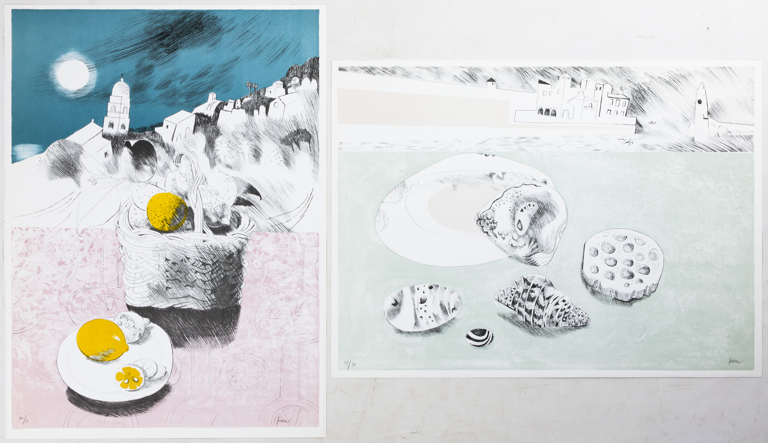Mary Fedden R.A. (British, 1915-2012) "Basket of Lemons" & "Shells ...