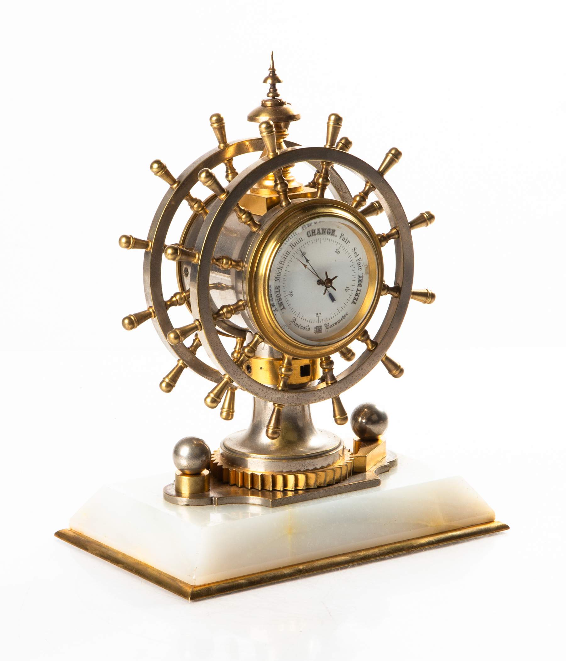 Hamilton Crichton & Co Ships Wheel Desk Clock & Barometer | Cottone ...