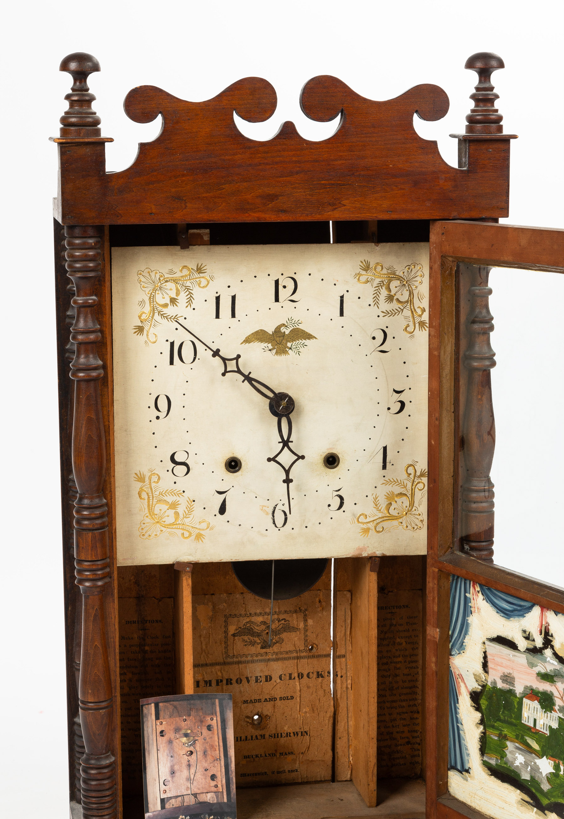 Rare William Sherwin, Buckland, MA, Shelf Clock | Cottone Auctions