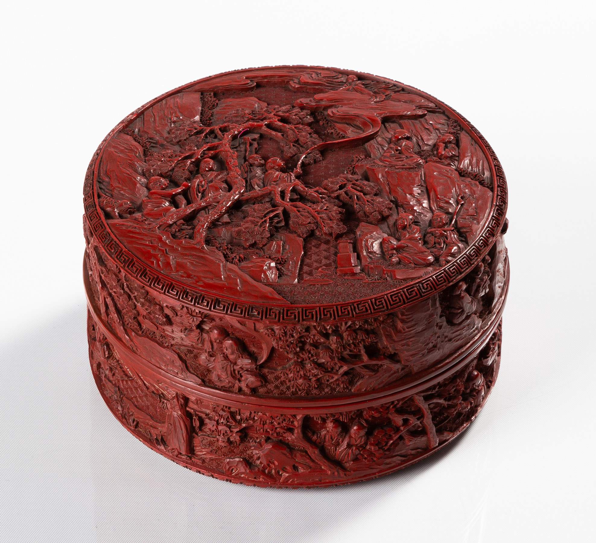 Chinese Cinnabar Lacquer Scholar Box & Cover | Cottone Auctions