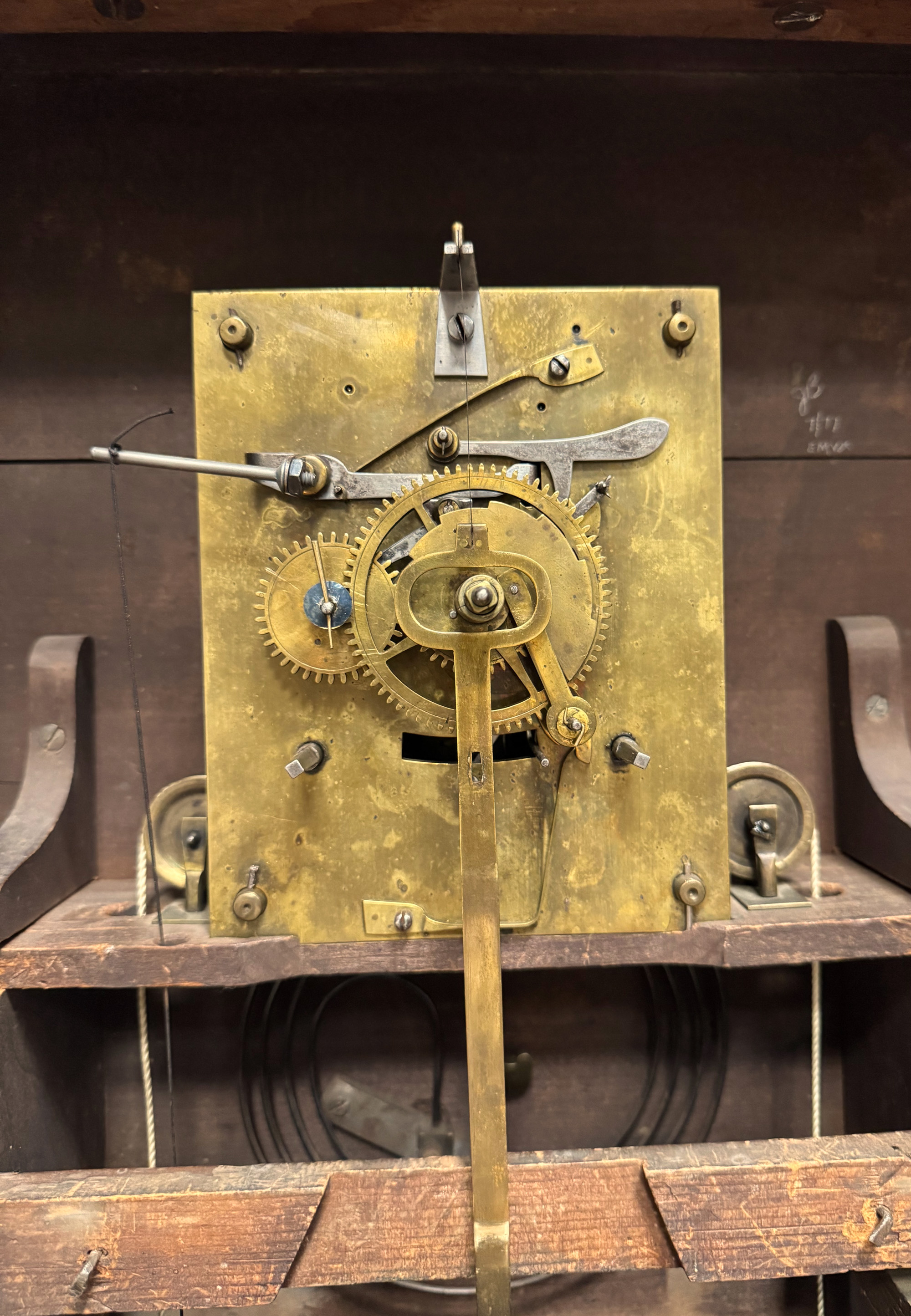 Unusual Pennsylvania Shelf Clock with Cutout Top, Attributed to John ...