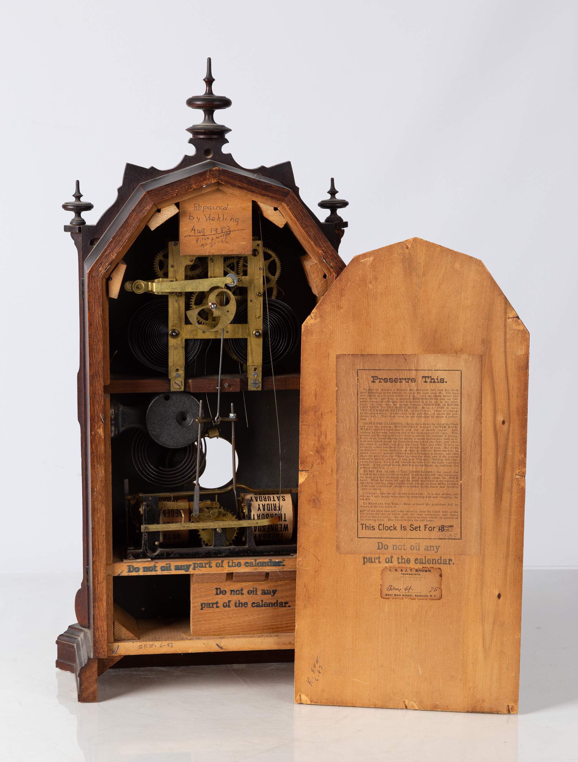 Ithaca Double Dial Calendar Shelf Clock | Cottone Auctions