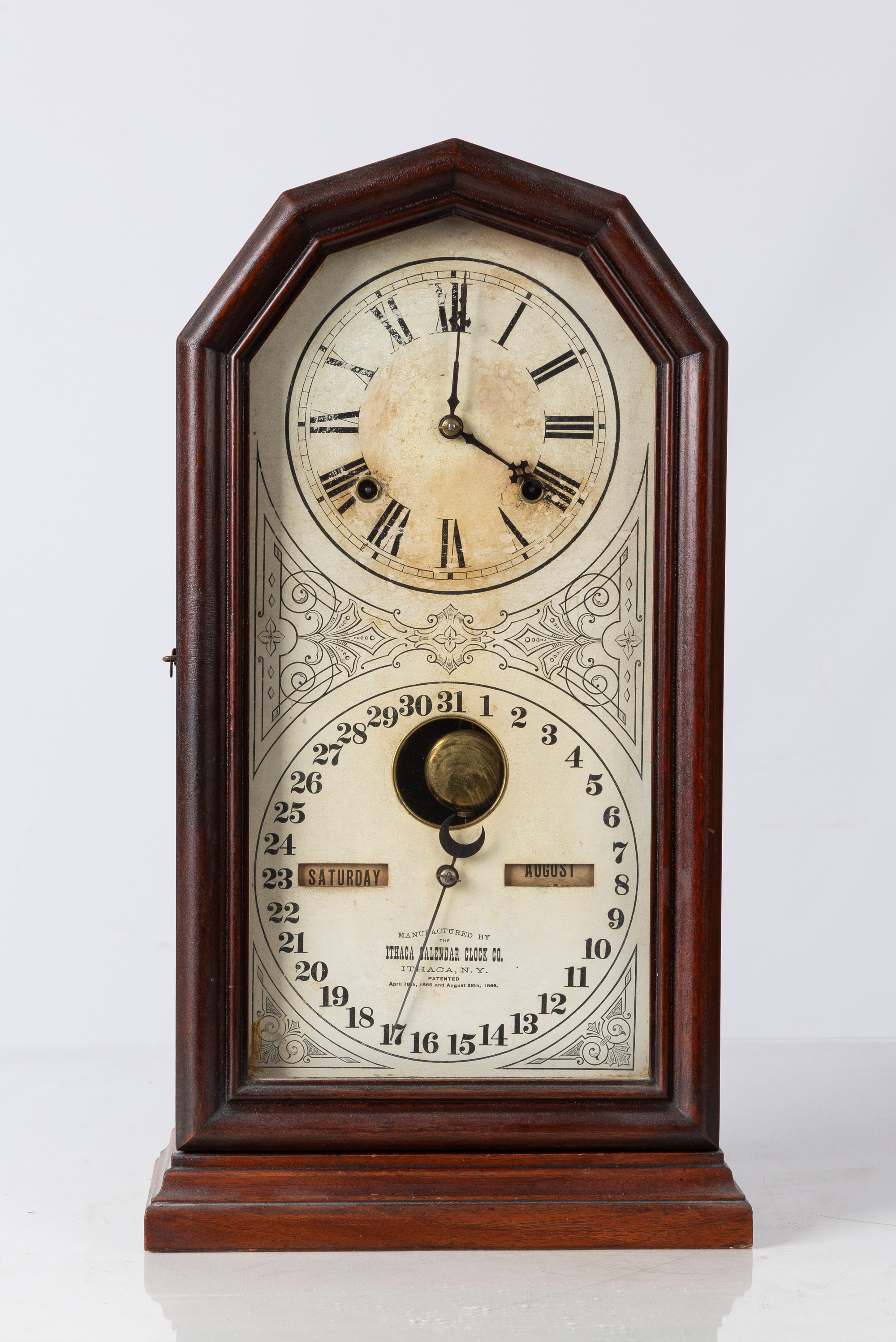 Ithaca No. 11 Octagonal Calendar Shelf Clock | Cottone Auctions