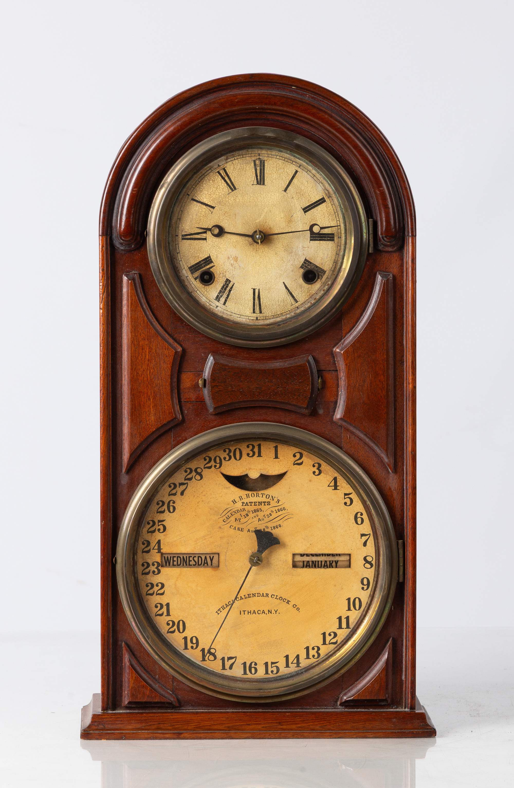 Ithaca Calendar Shelf Clock | Cottone Auctions