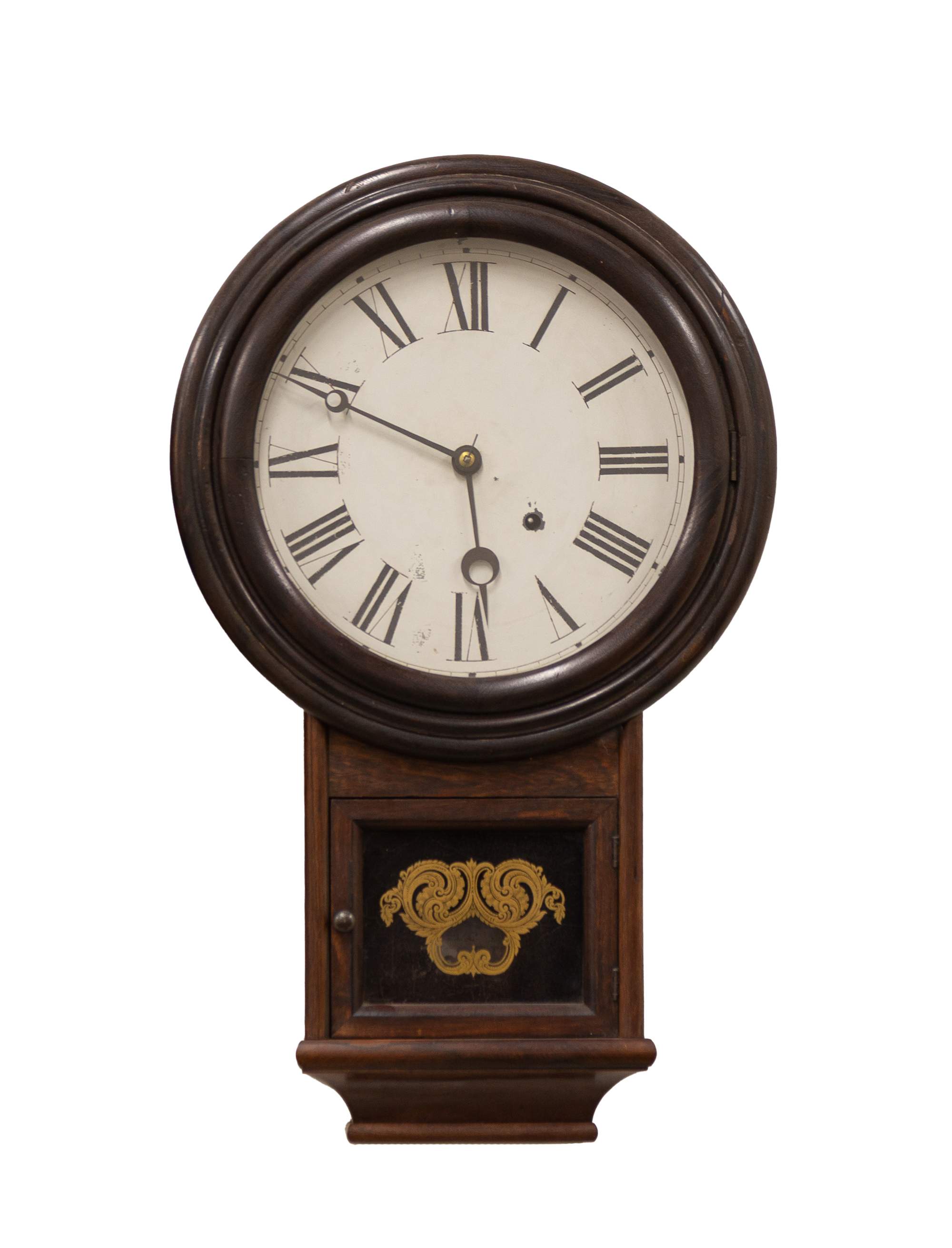 Welch Spring & Co. Round Top Drop Regulator Wall Clock | Cottone Auctions