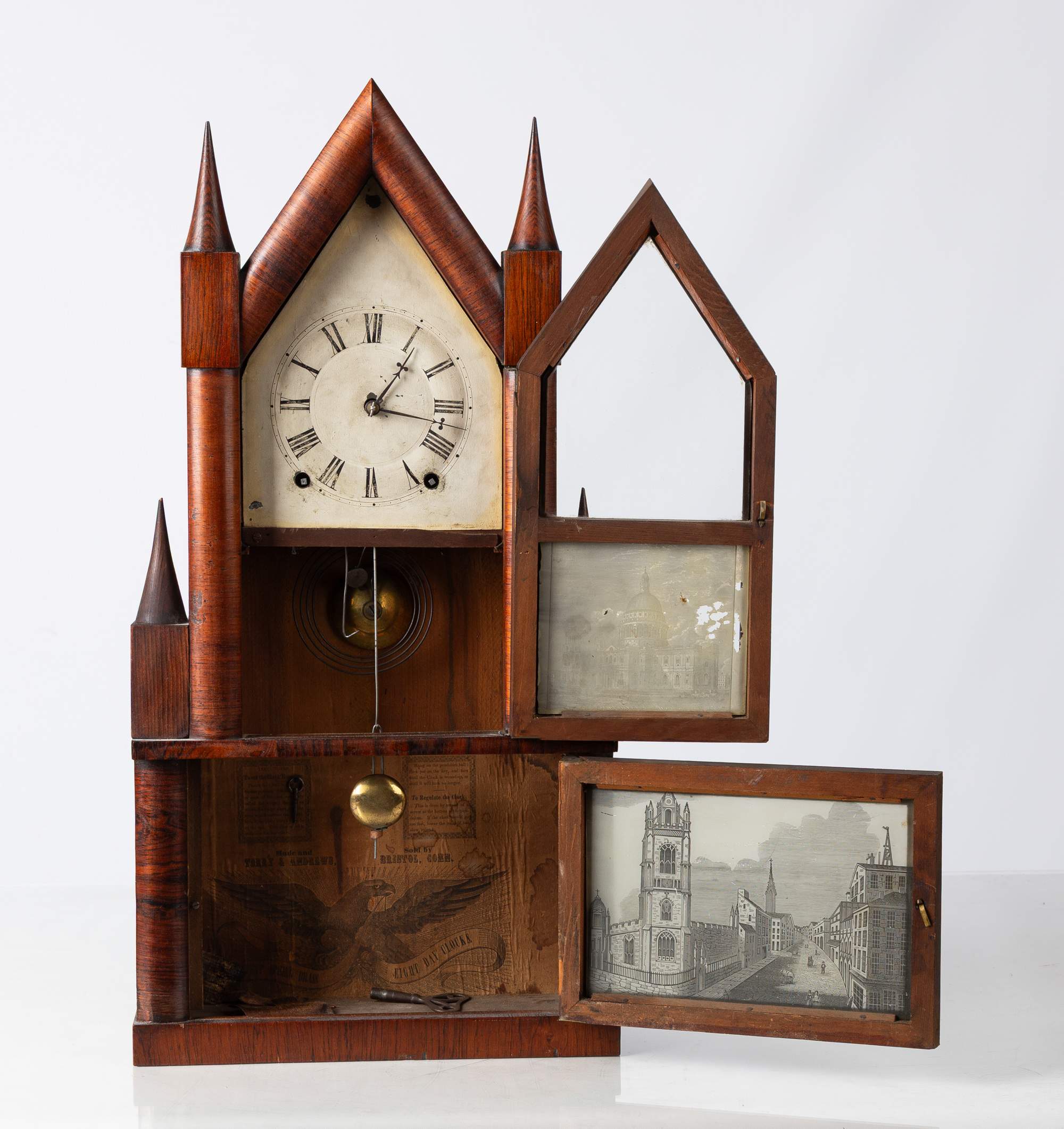Terry & Andrews Double Steeple Shelf Clock | Cottone Auctions