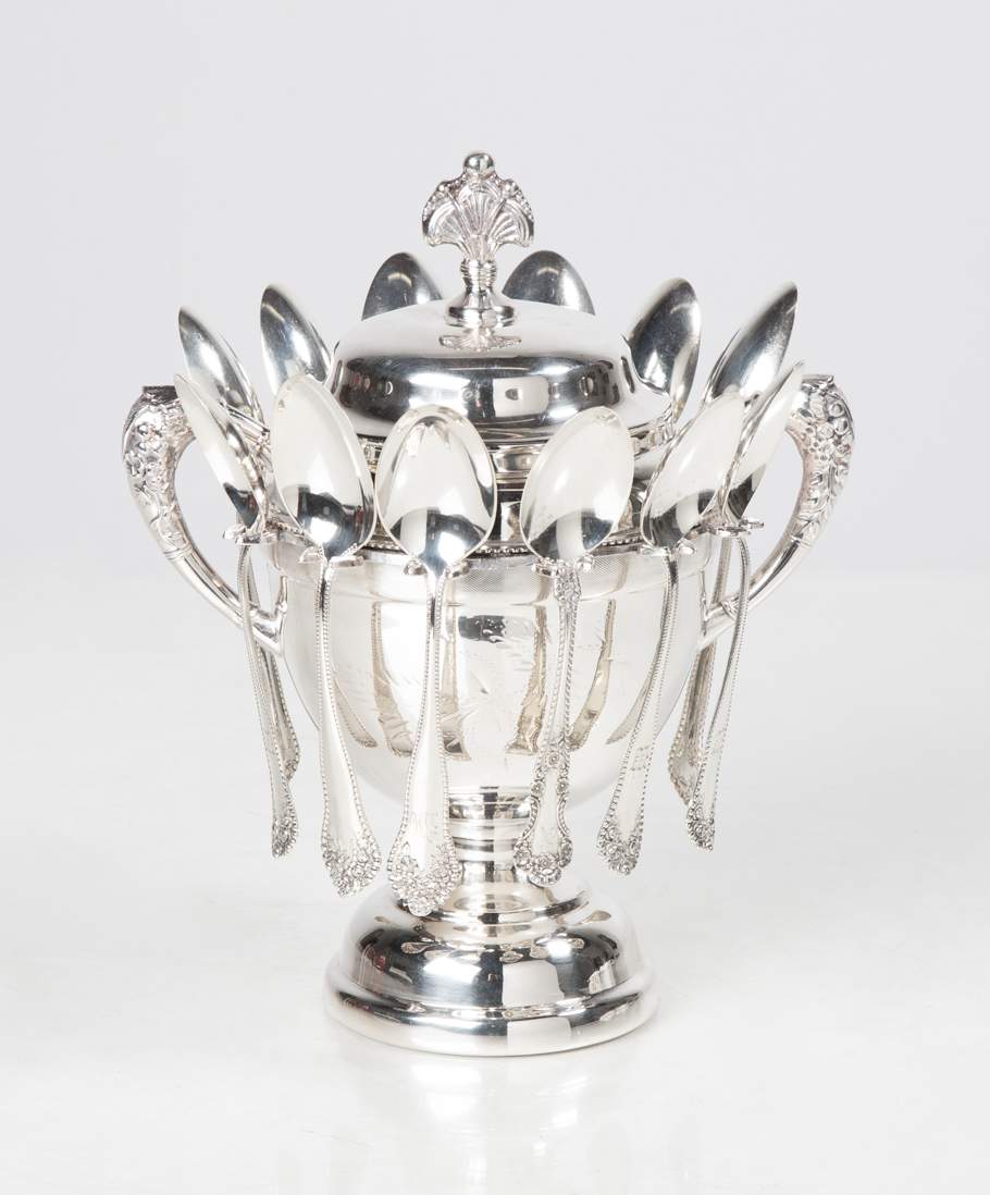 19th Century Silver-Plate Spooner Set | Cottone Auctions
