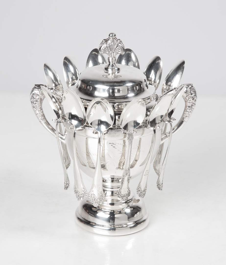 19th Century Silver-Plate Spooner Set | Cottone Auctions