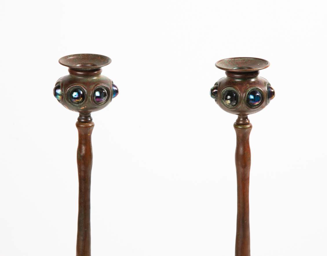 Tiffany Studios Jeweled Candlesticks | Cottone Auctions