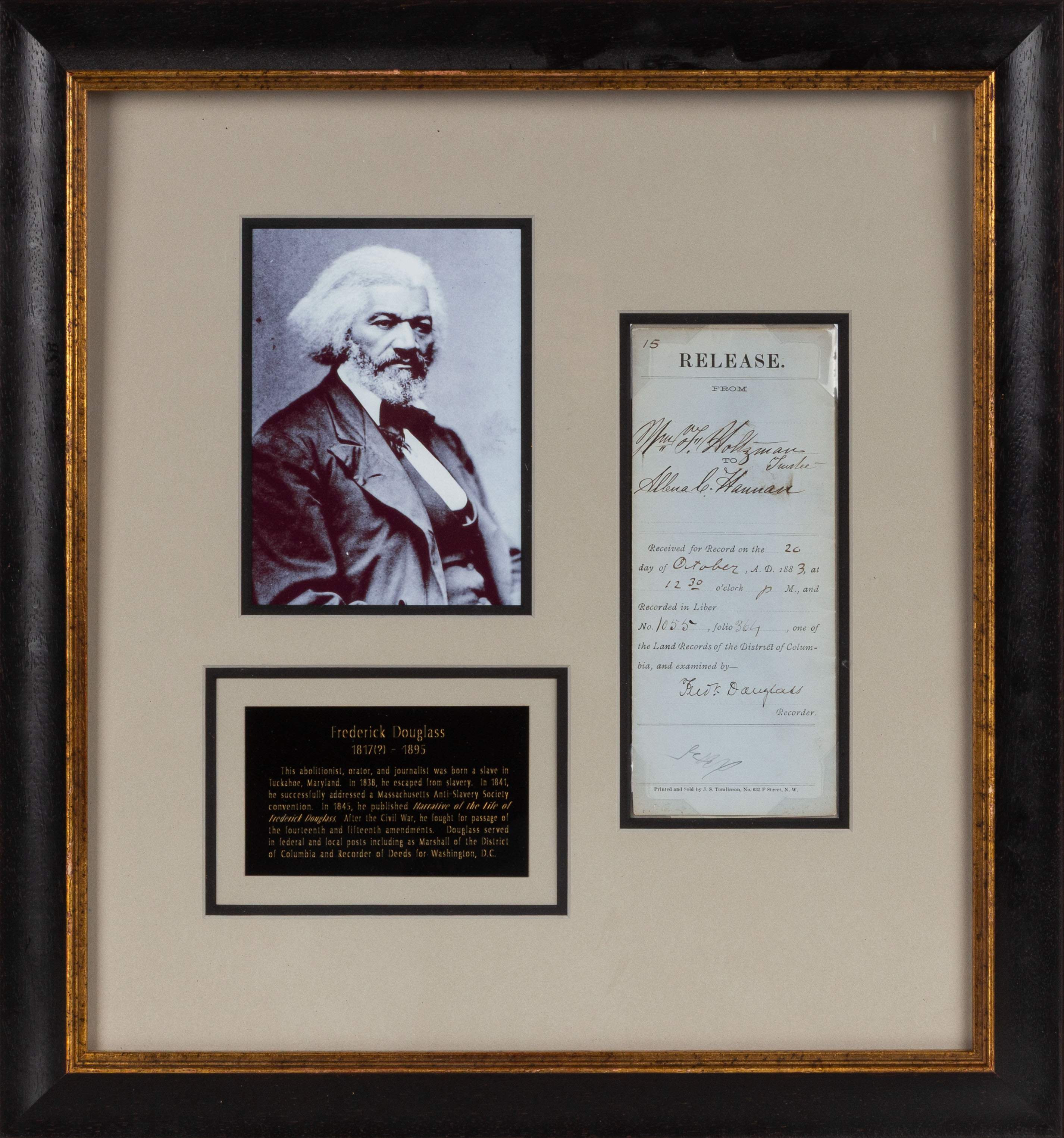 Frederick Douglass Autograph | Cottone Auctions