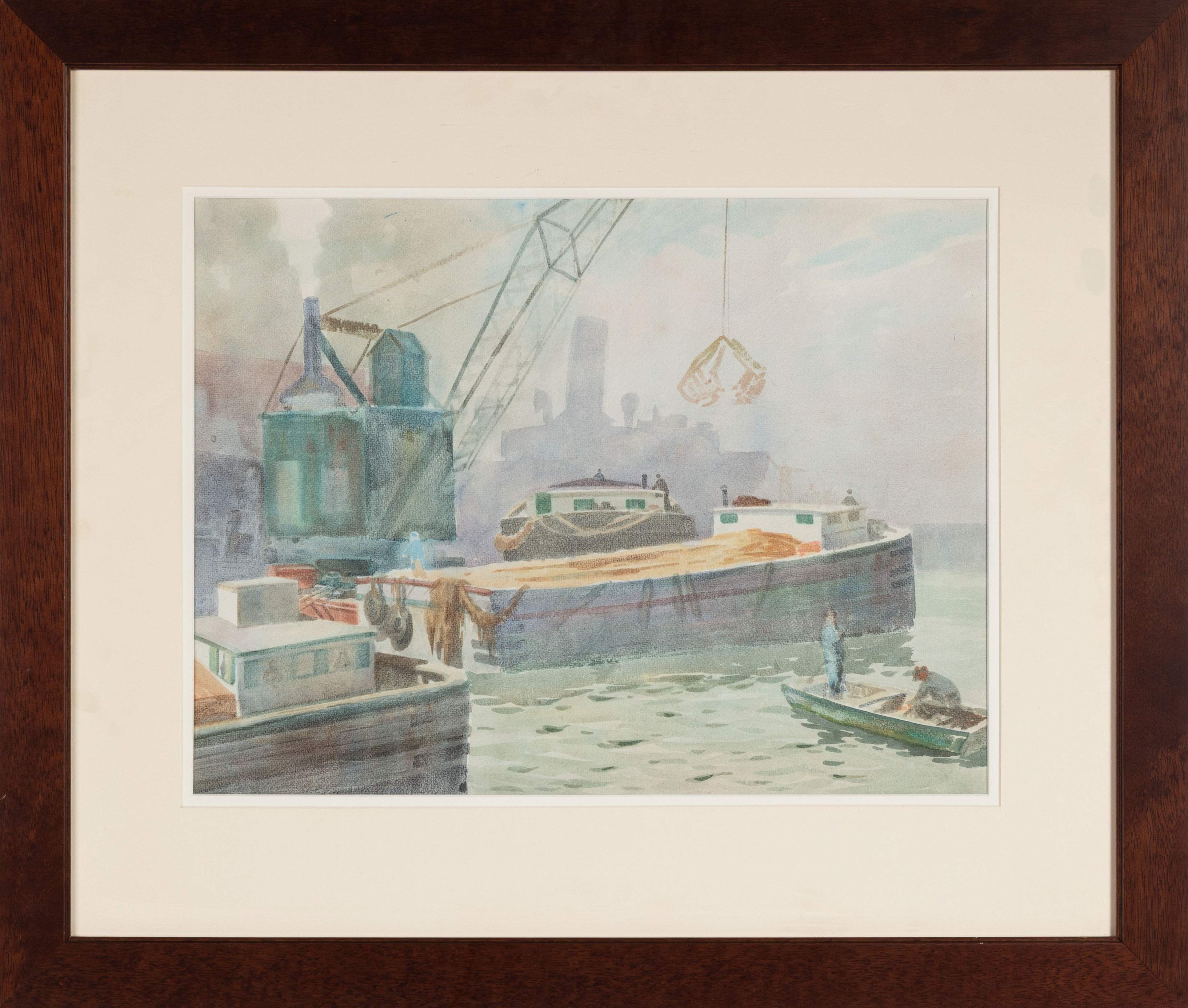 Mildred C. Green (American, 1874-1951) Buffalo, New York Harbor ...