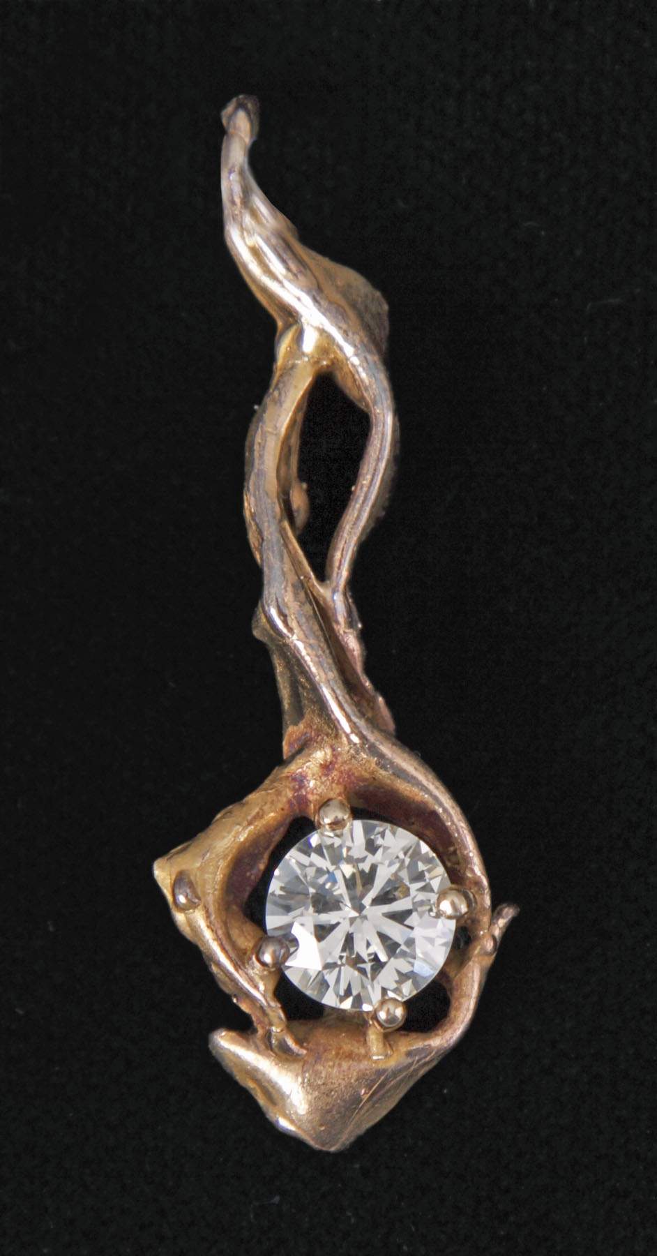 14k & Diamond Freeform Pendant | Cottone Auctions