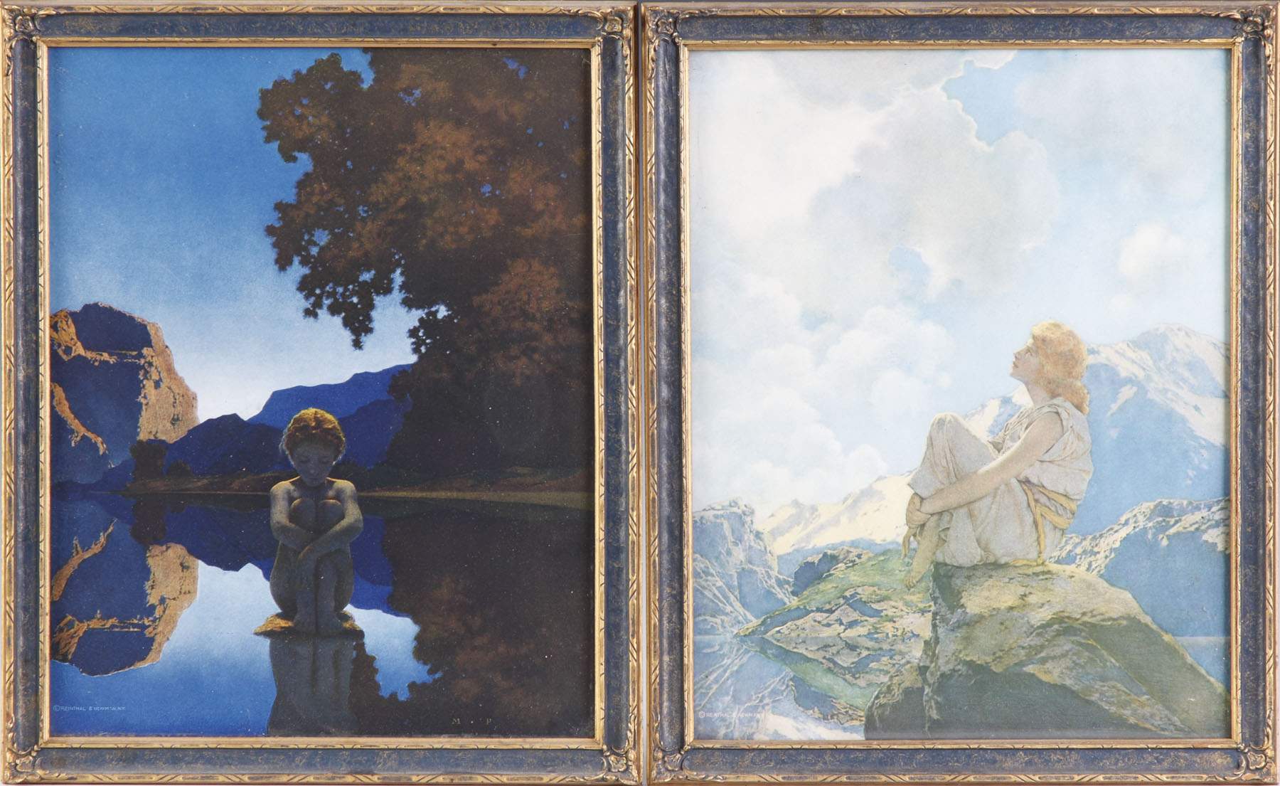 2 Maxfield Parish Prints, "Evening" & "Spring Morning" | Cottone Auctions