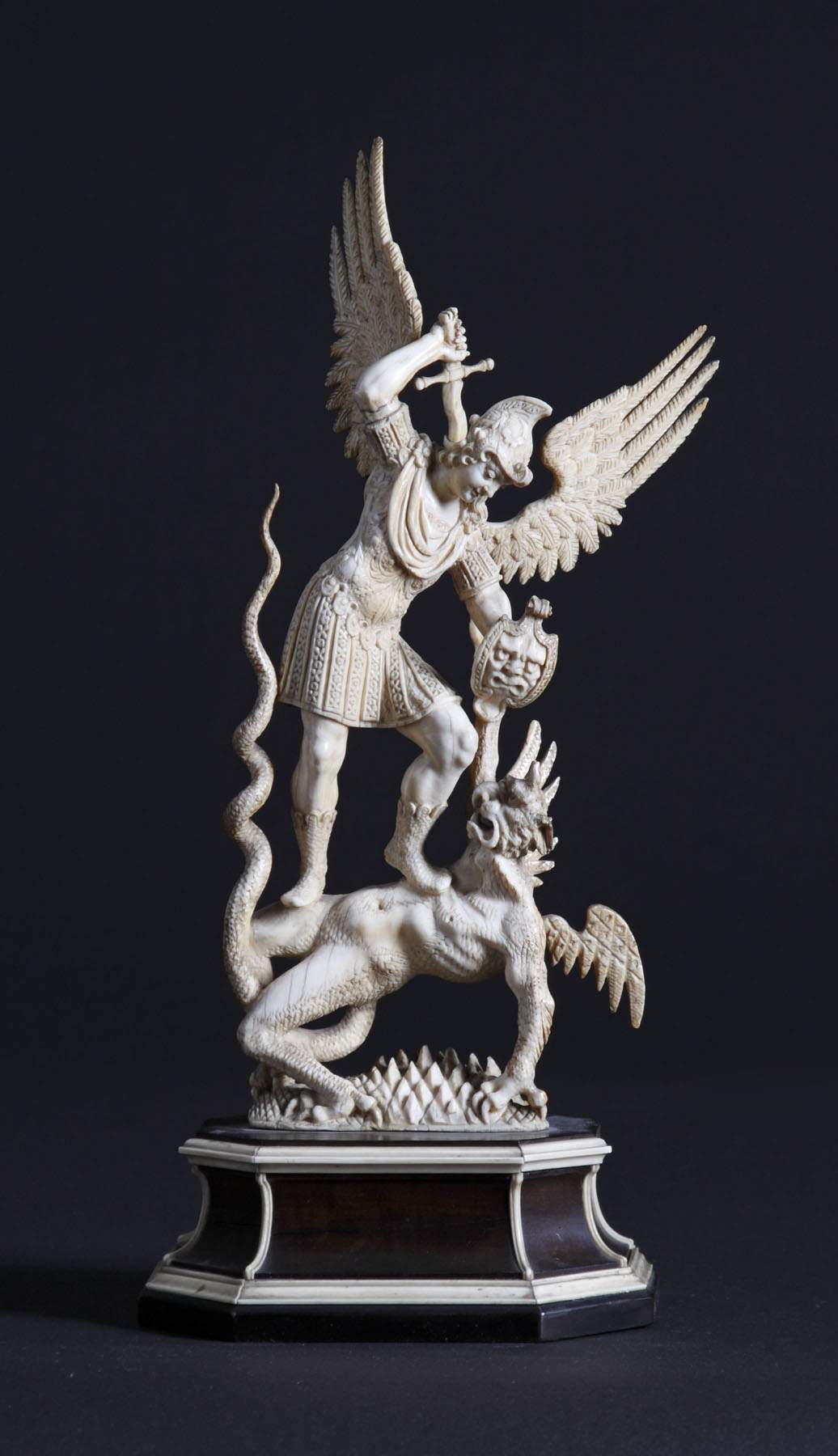 Carved Ivory Figure of St. George & Dragon | Cottone Auctions